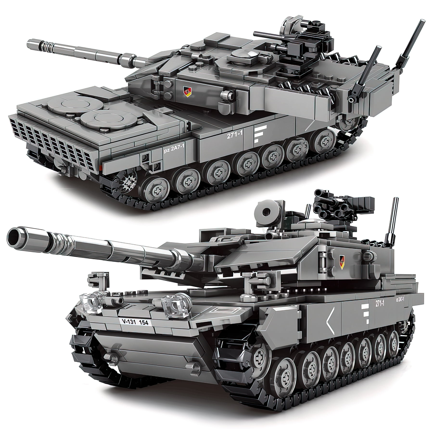 HI-Reeke Tank Building Block Set WW2 Leopard 2A7 Army Tank Building Kit ...