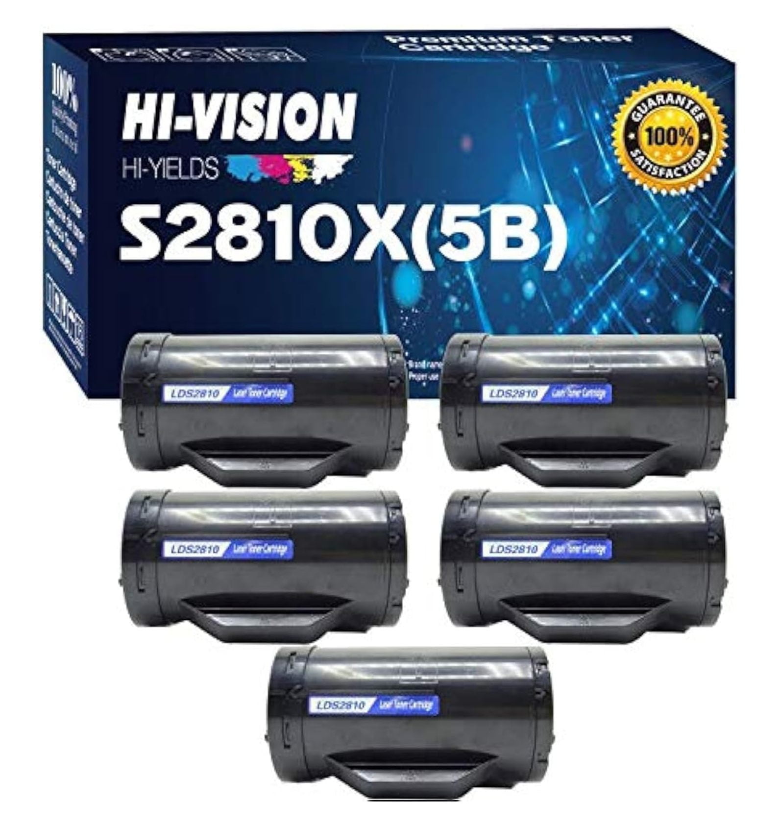 HI-Vision 5 Pack Compatible S2810X High Yield (6,000 Pages, 593-BBMF) Black Toner Cartridge ...