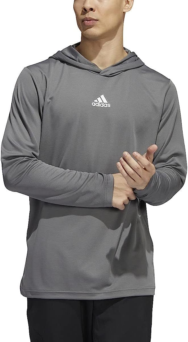 HI5116 Adidas Stadium Heat.Rdy Mens Longsleeve Hoodie Grey/White XL ...