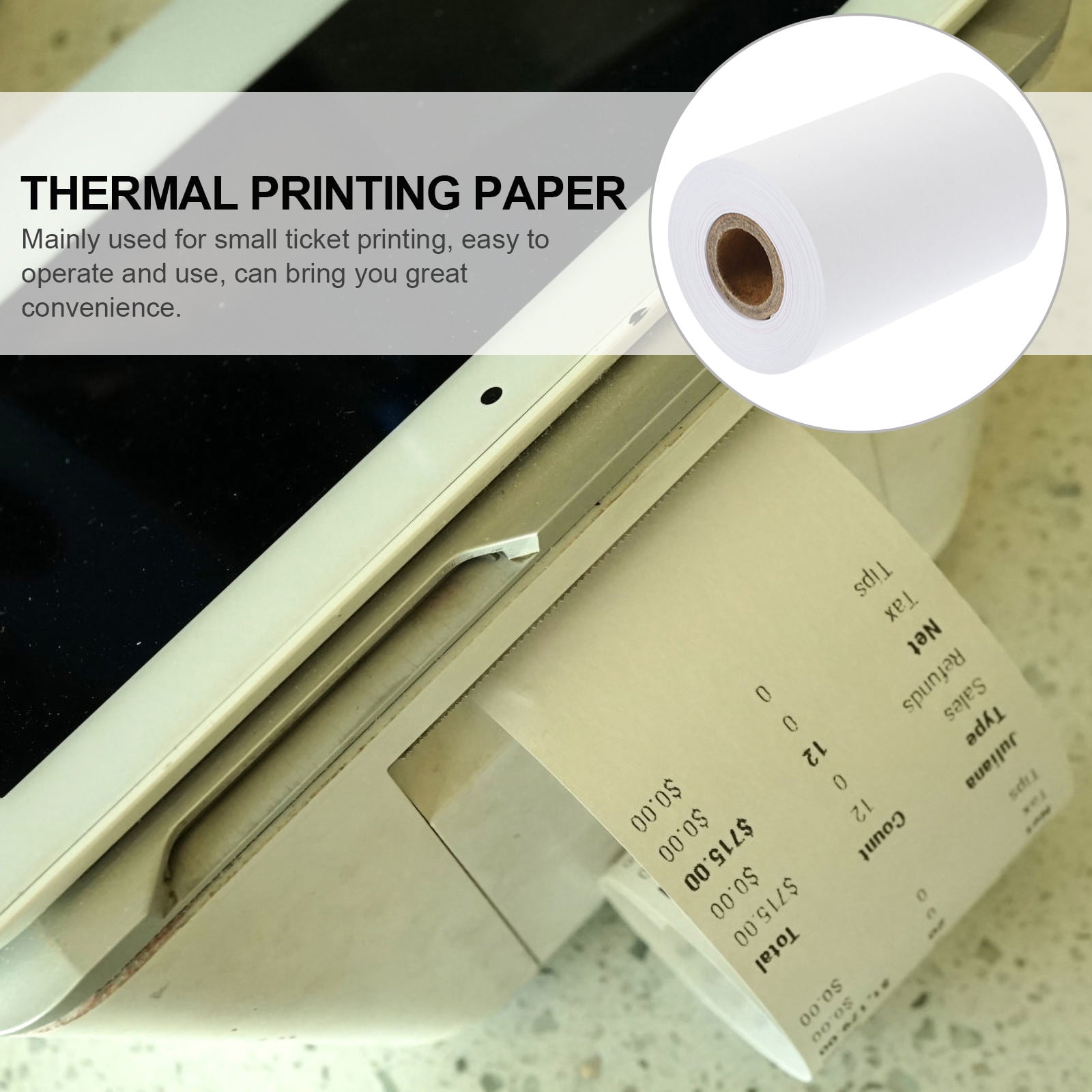 HIAKDOFT 1 Roll Kitchen Paper Rolls for Cash Register in Offices and ...