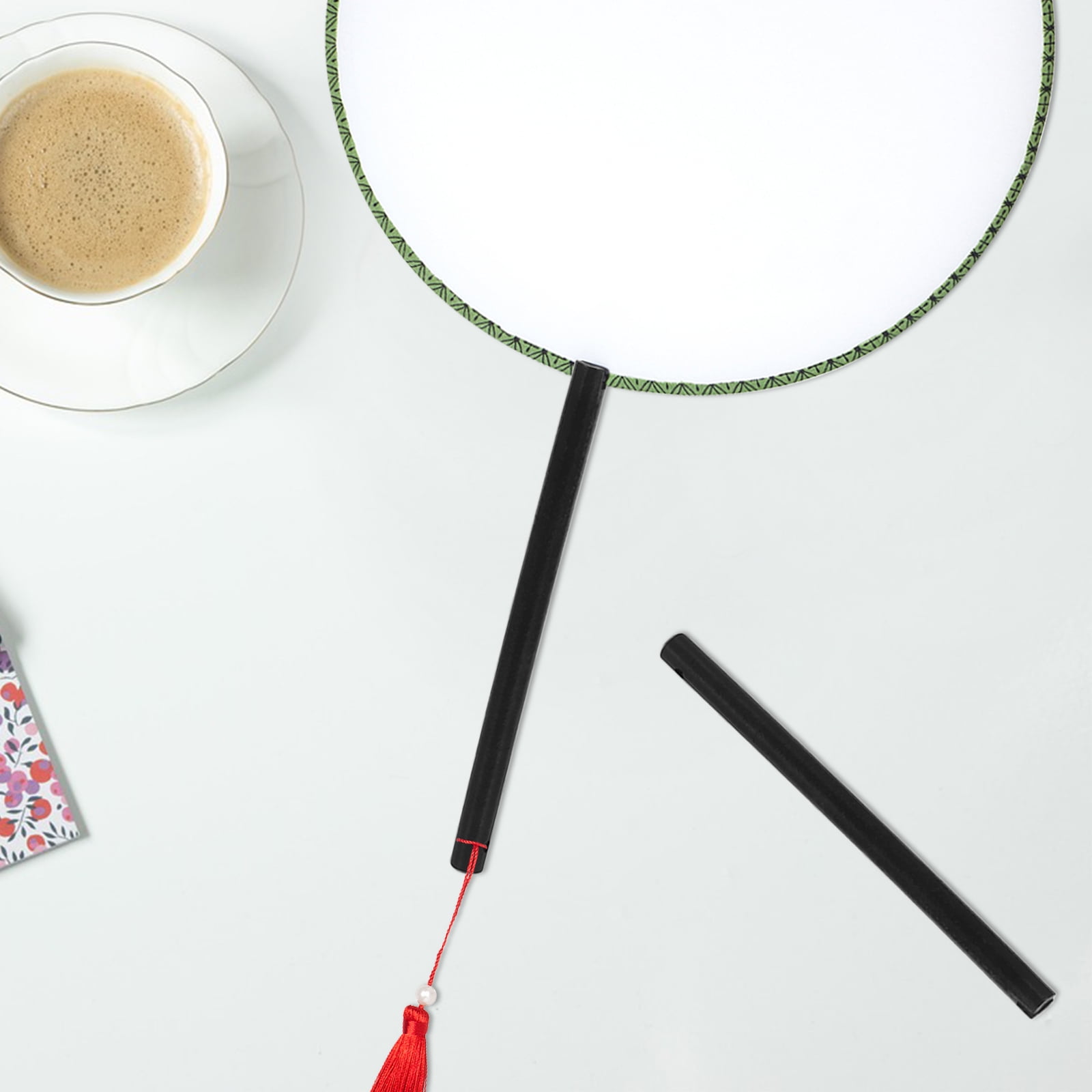 HIAKDOFT 10Pcs Round Fan Handle Compatible Wooden Handles for ...