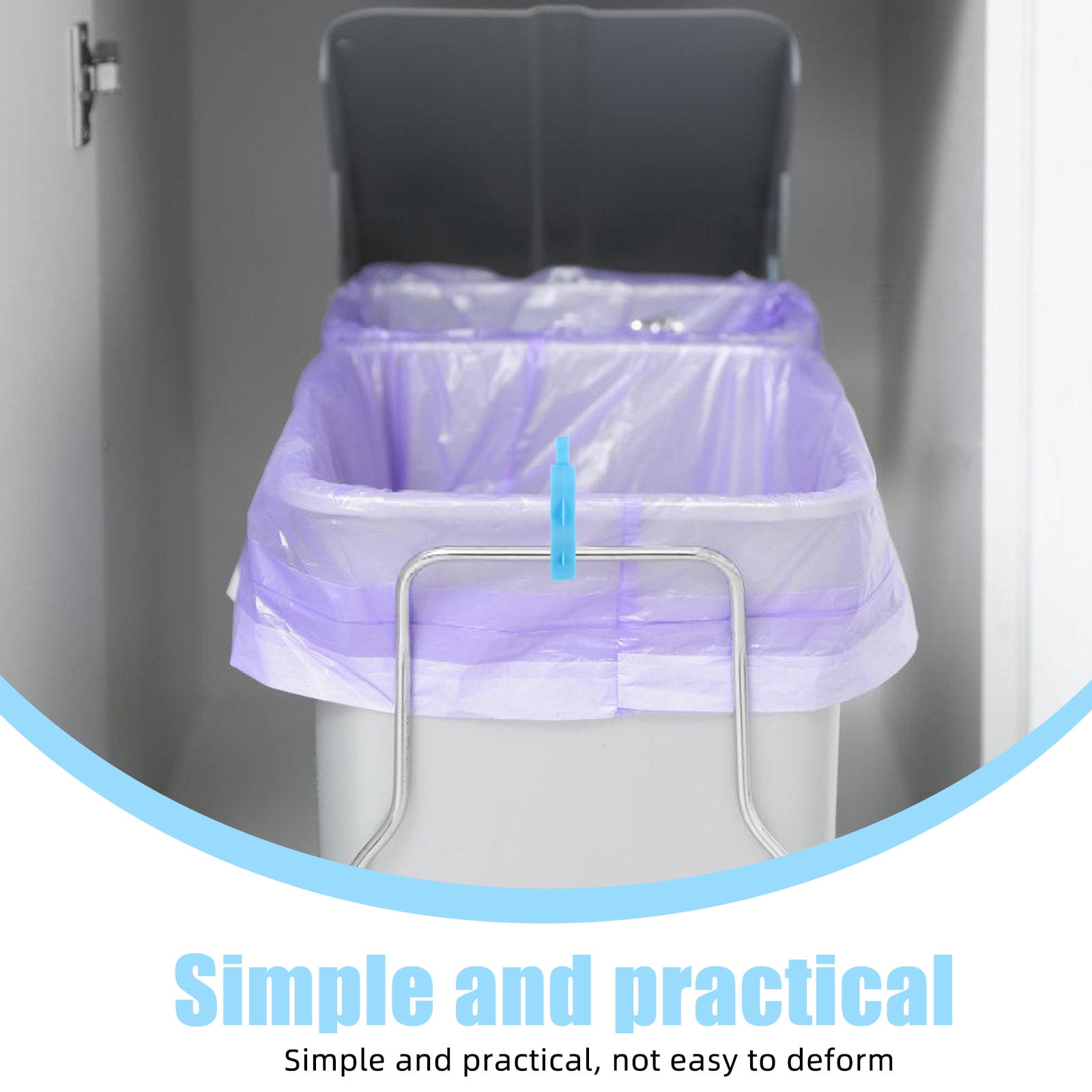 HIAKDOFT 10Pcs Sky-Blue Garbage Bin Clips for Trash Bag Holding in ...