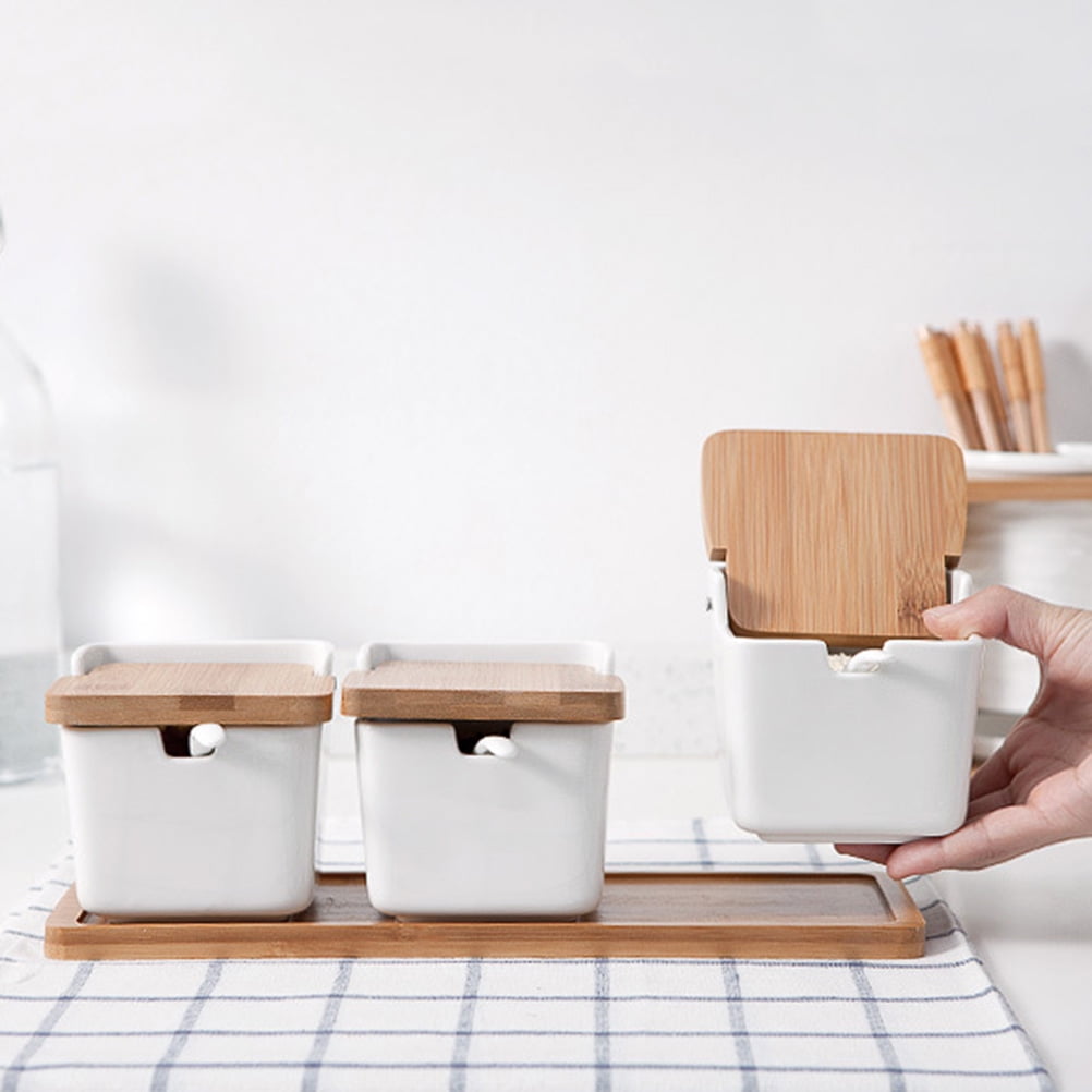 HIAKDOFT 1Pack Condiment Kitchen Jar Airtight Spice Jars Home Decor and Housewarming Gift ...