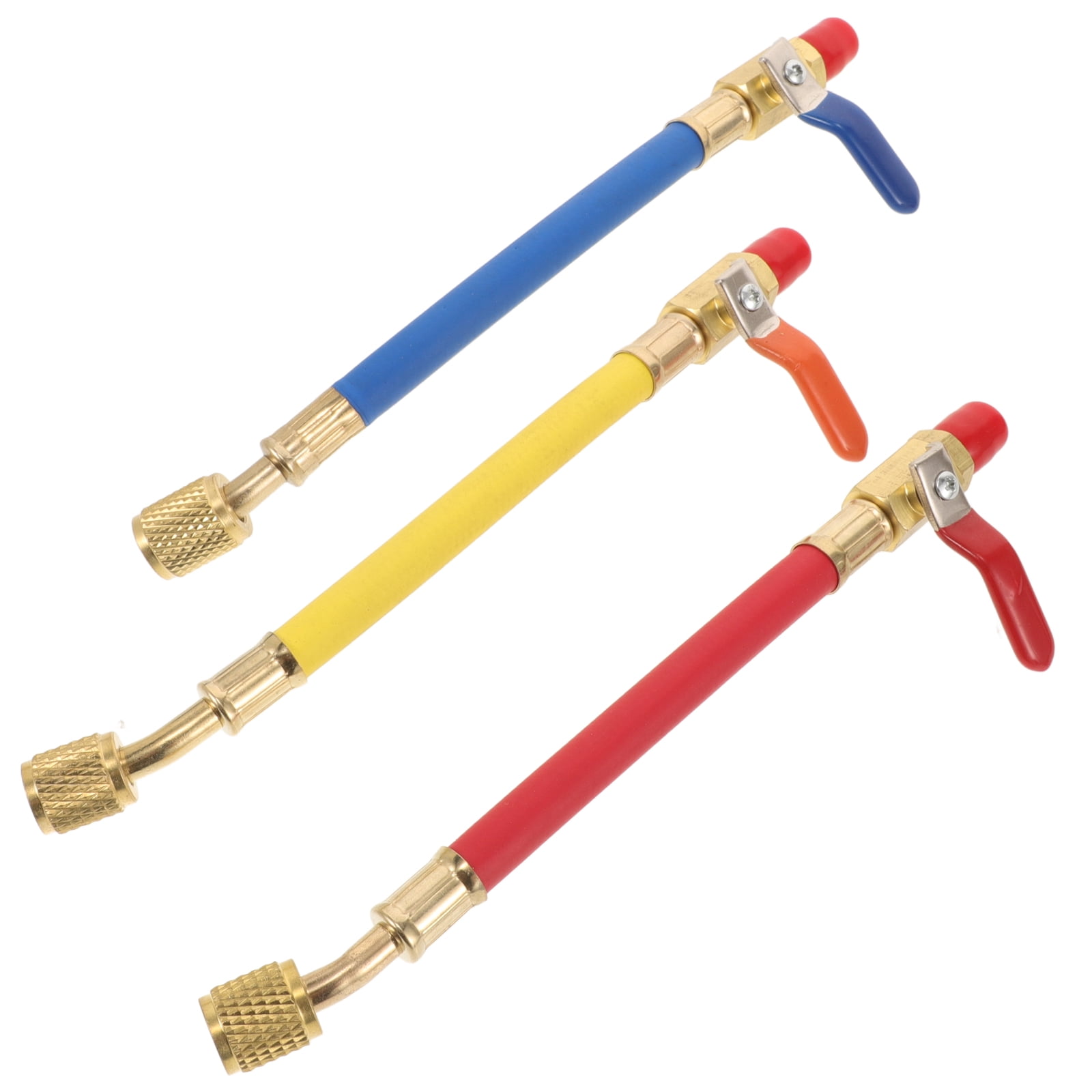 HIAKDOFT 3Pcs Ball Valves Hvac Charging Hose Metal 1/4 Sae 11.8In ...