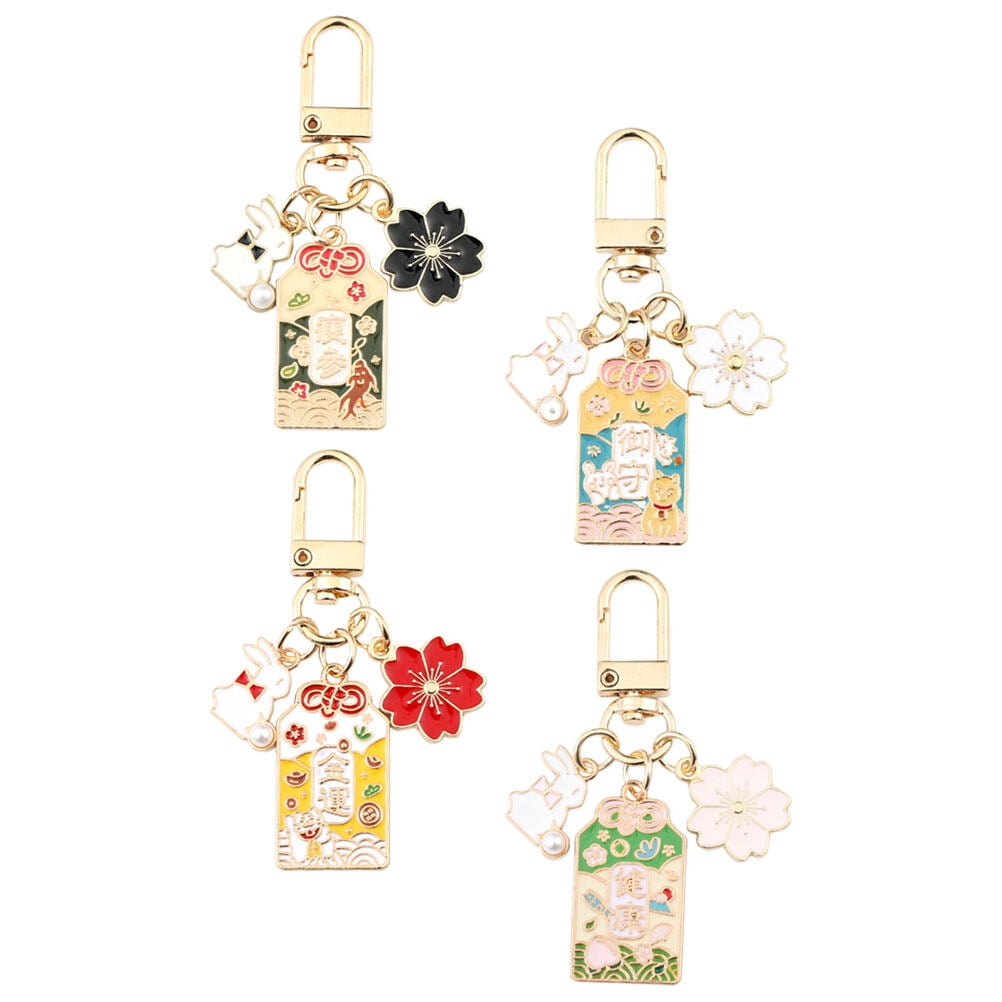 HIAKDOFT 4Pcs Japanese Key Chain Cute In Assorted Color For Bags And ...