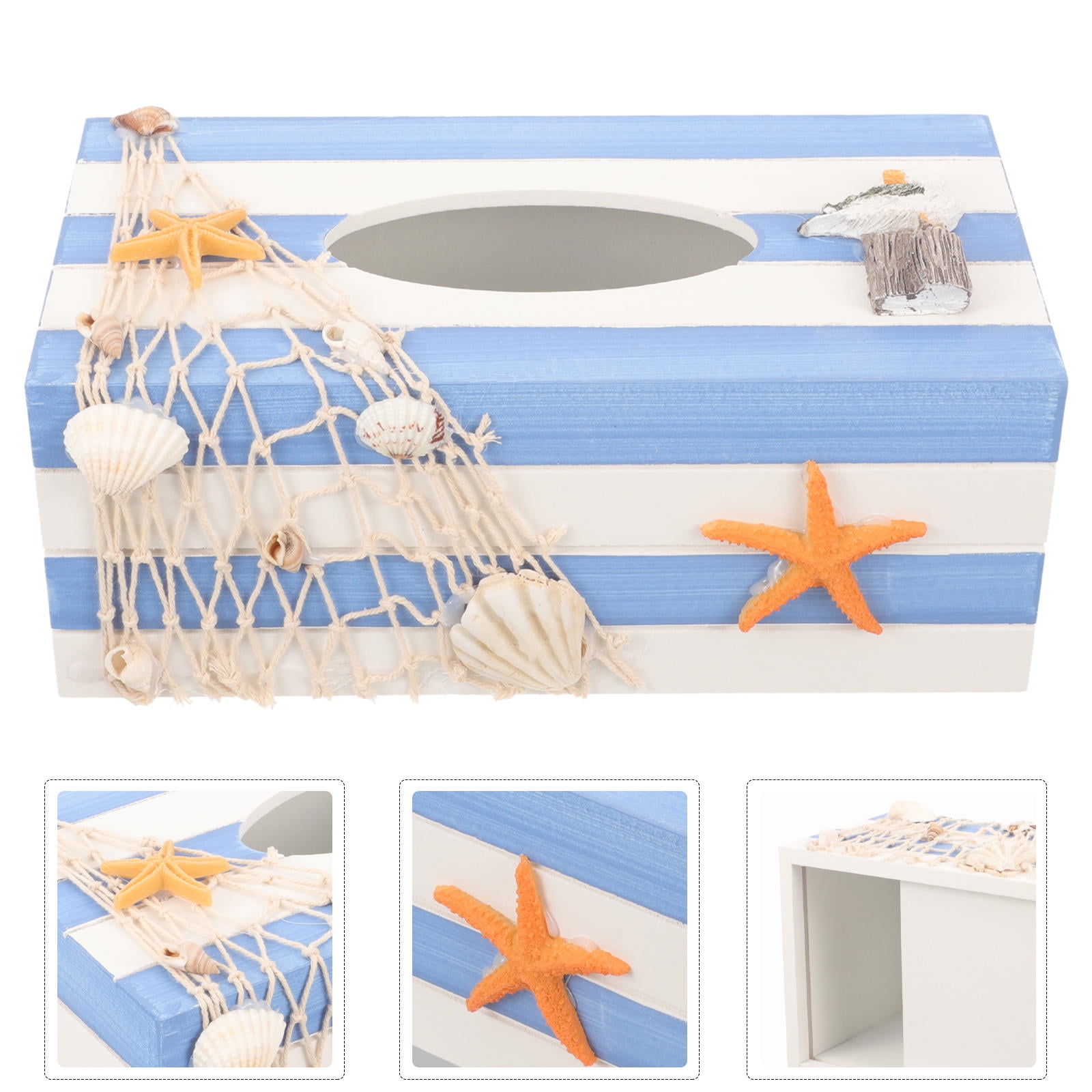 HIAKDOFT 5Pack Multi Color Shape Tissue Organizer Wooden Bathroom ...