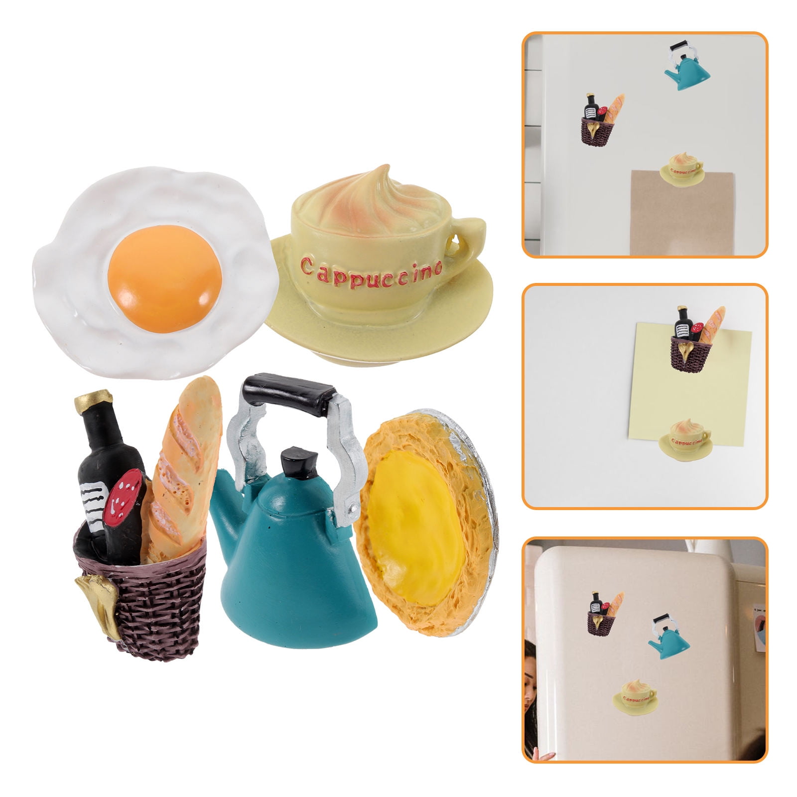 HIAKDOFT 5Pcs Cute Food Magnets with Shape for Family and Friends ...