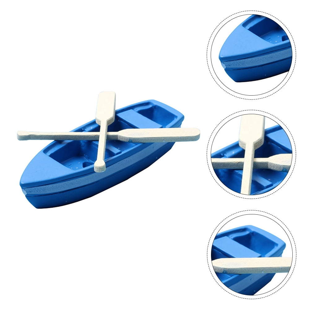 HIAKDOFT 5Sets Canoe Model Row Boat Toy Wooden Desktop Ornament present ...