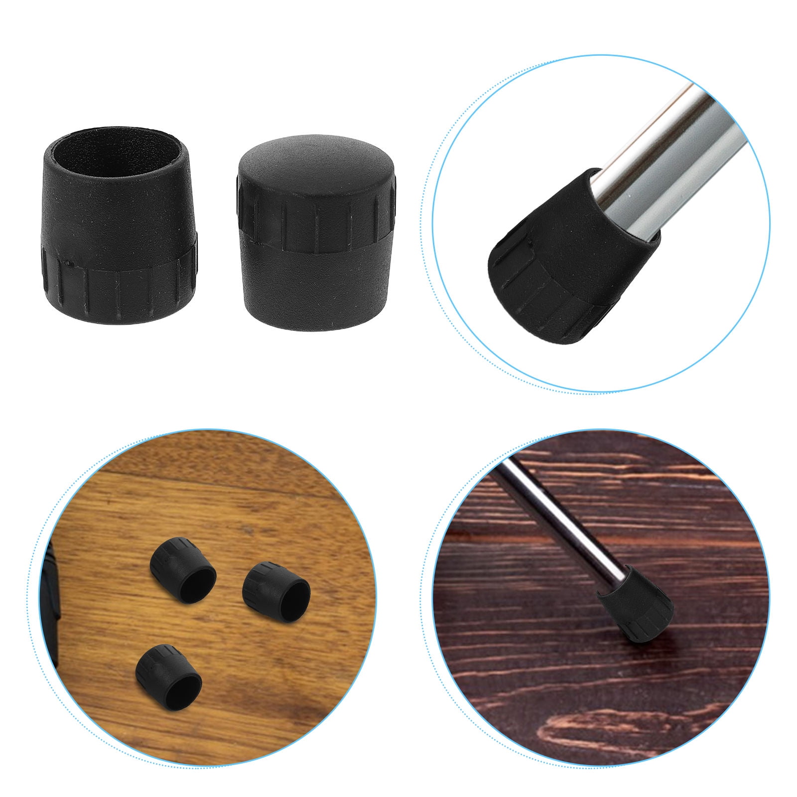 HIAKDOFT 6Pcs Black Mic Arm Stand Cap Rubber Plastic for Recording ...