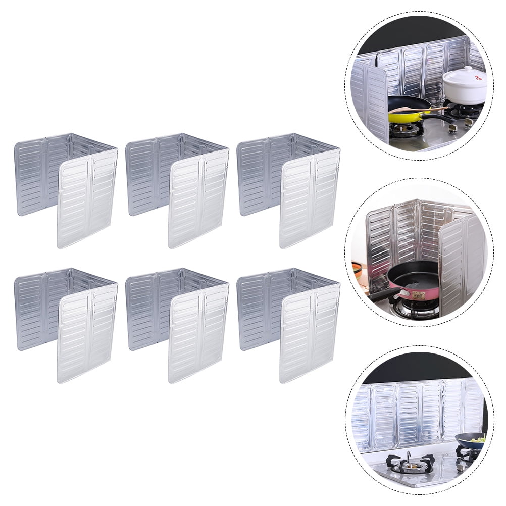 HIAKDOFT 6Pcs Oil-splash Baffles Kitchen Flat Foldable Aluminum Foil ...