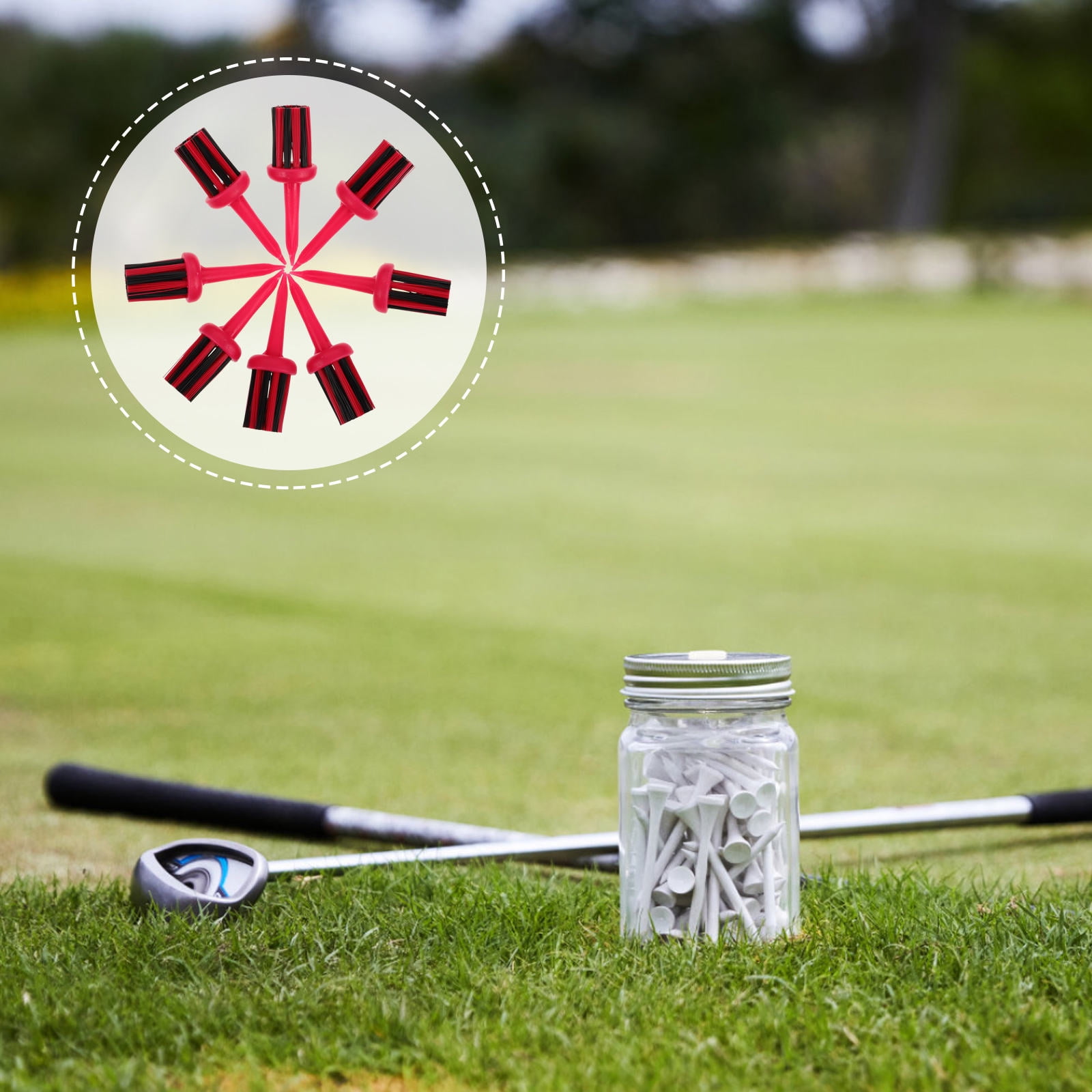 HIAKDOFT 8Pcs Brush Tees Golf Assorted Color Plastic for Golf ...