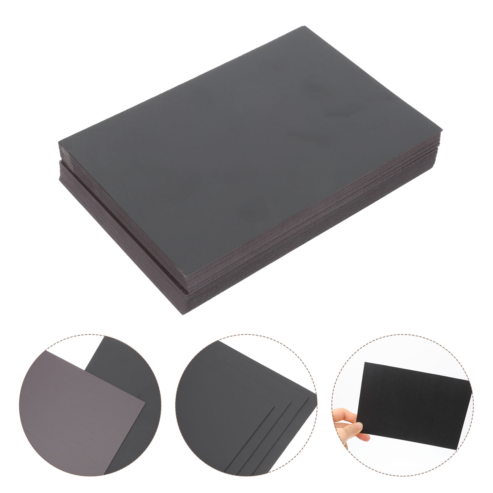 HIAKDOFT Decorative Magnets for Doors 32Pcs Black Rectangular Magnetic ...