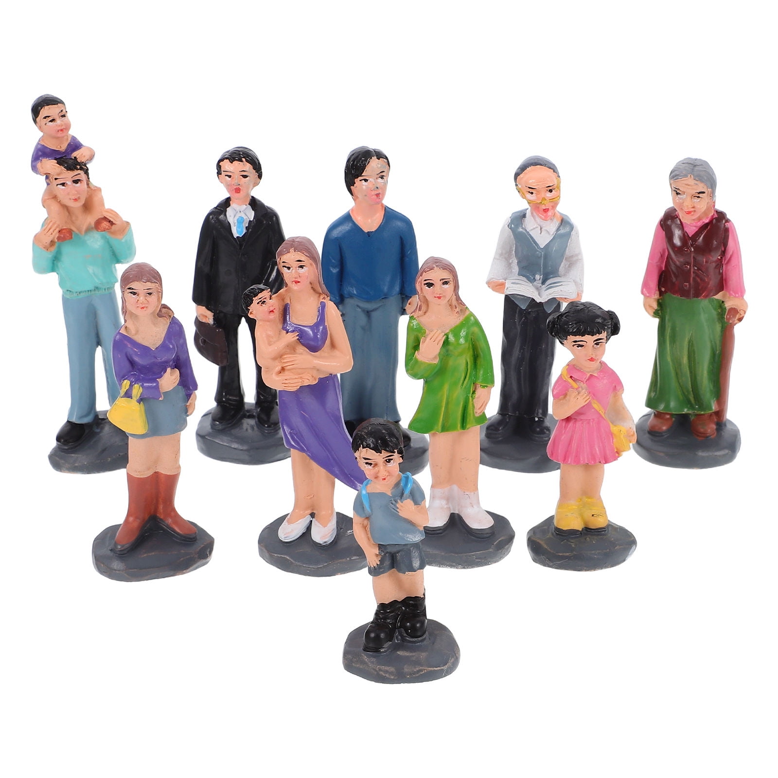 HIAKDOFT Family People Figurines 10Pcs Miniature Figures for Home Decor ...