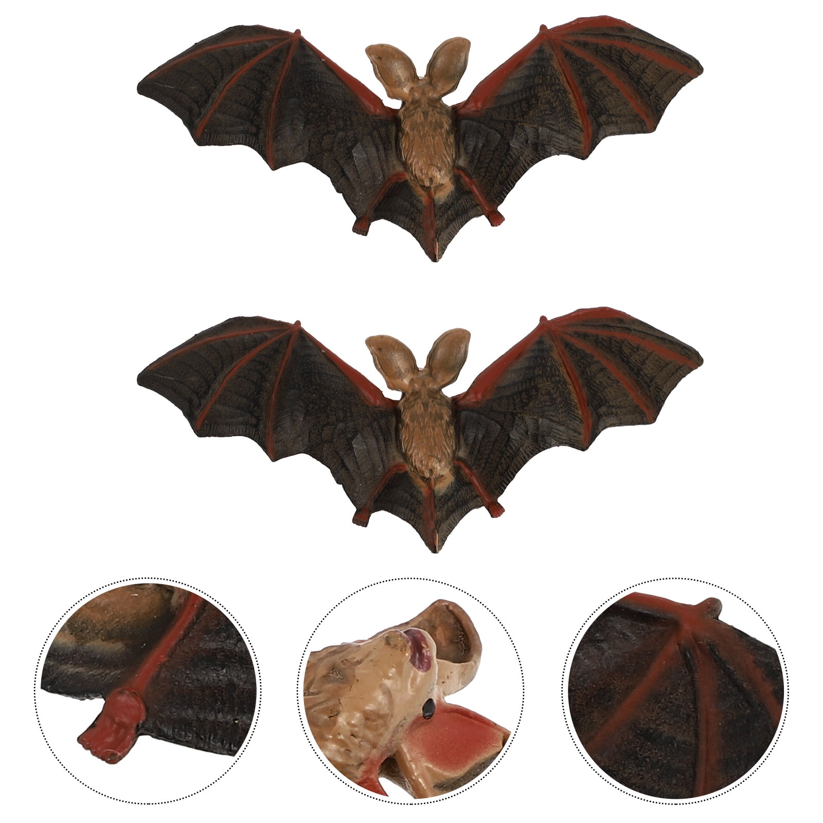 HIAKDOFT Flying Bats 2Pack Bat Models Grey PVC Scary Design For Indoor ...