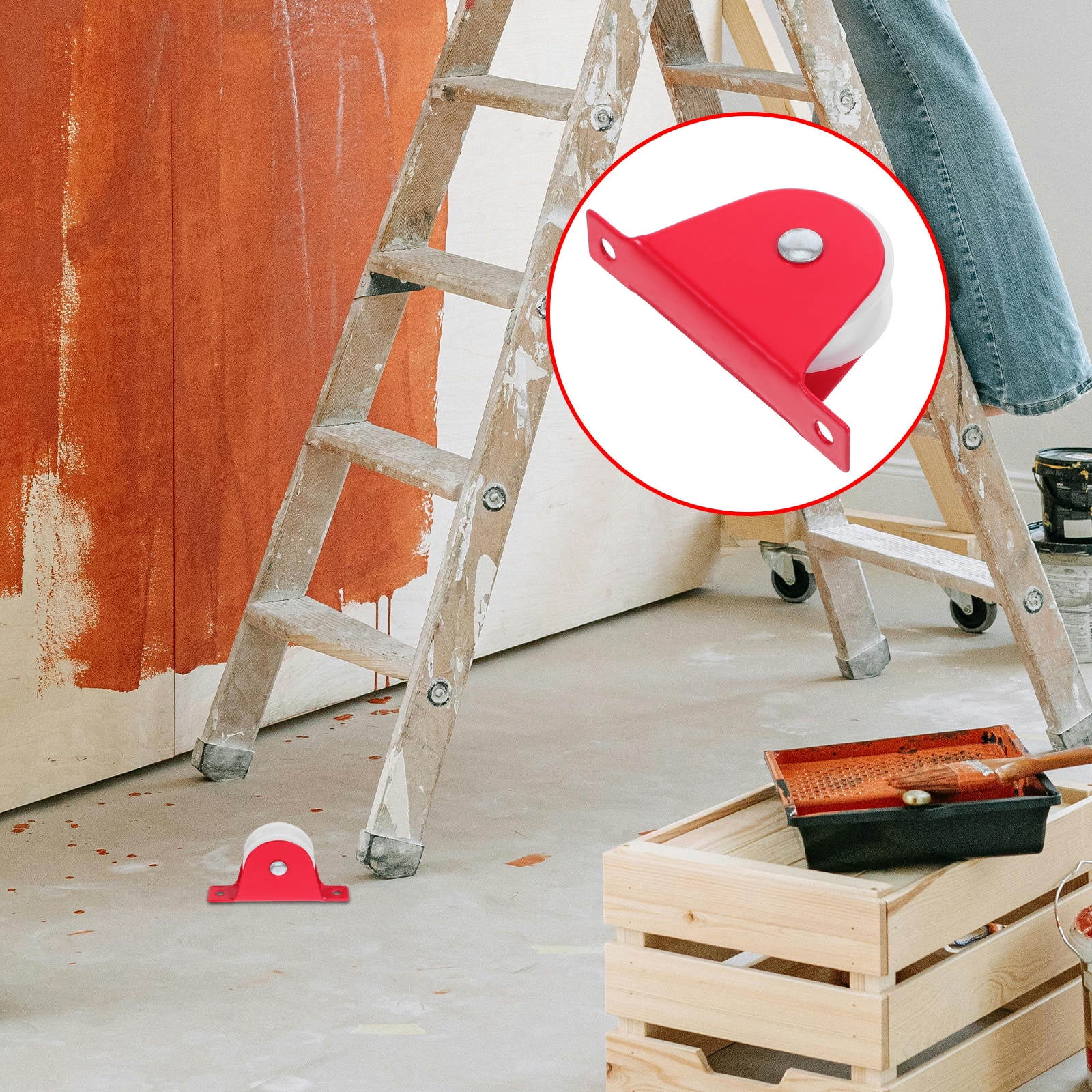 HIAKDOFT Ladder Pulley Wheel 1Pack Metal Plastic for Household Step ...