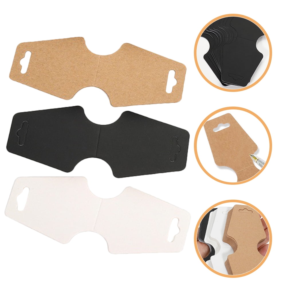 HIAKDOFT Necklace Cards 150Pcs Black Foldover Style for Jewelry Retail ...