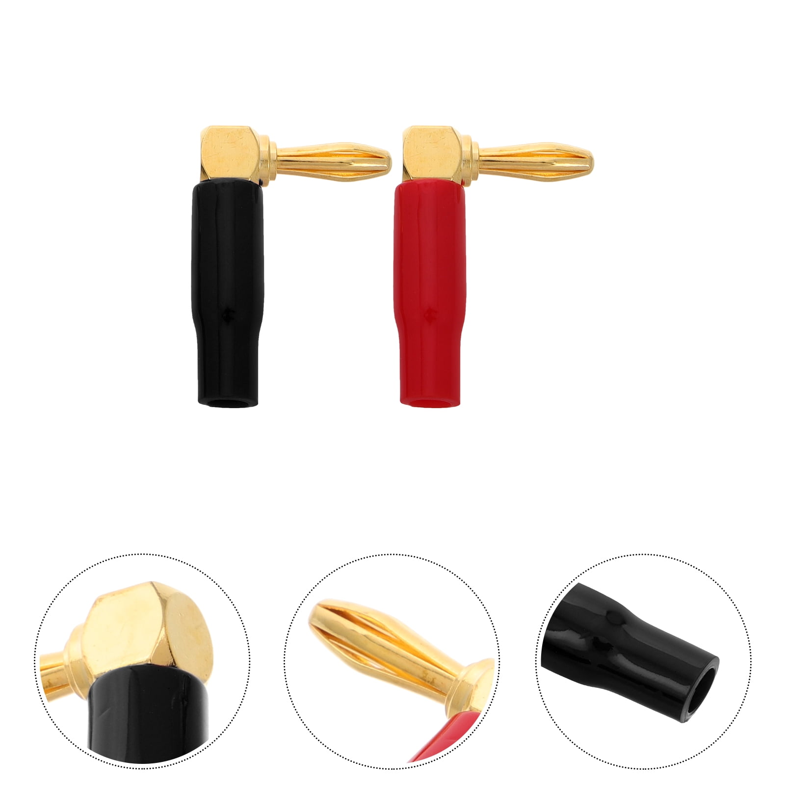 HIAKDOFT Right Angle Banana Plugs 10Pcs with Stable Connection for Home ...