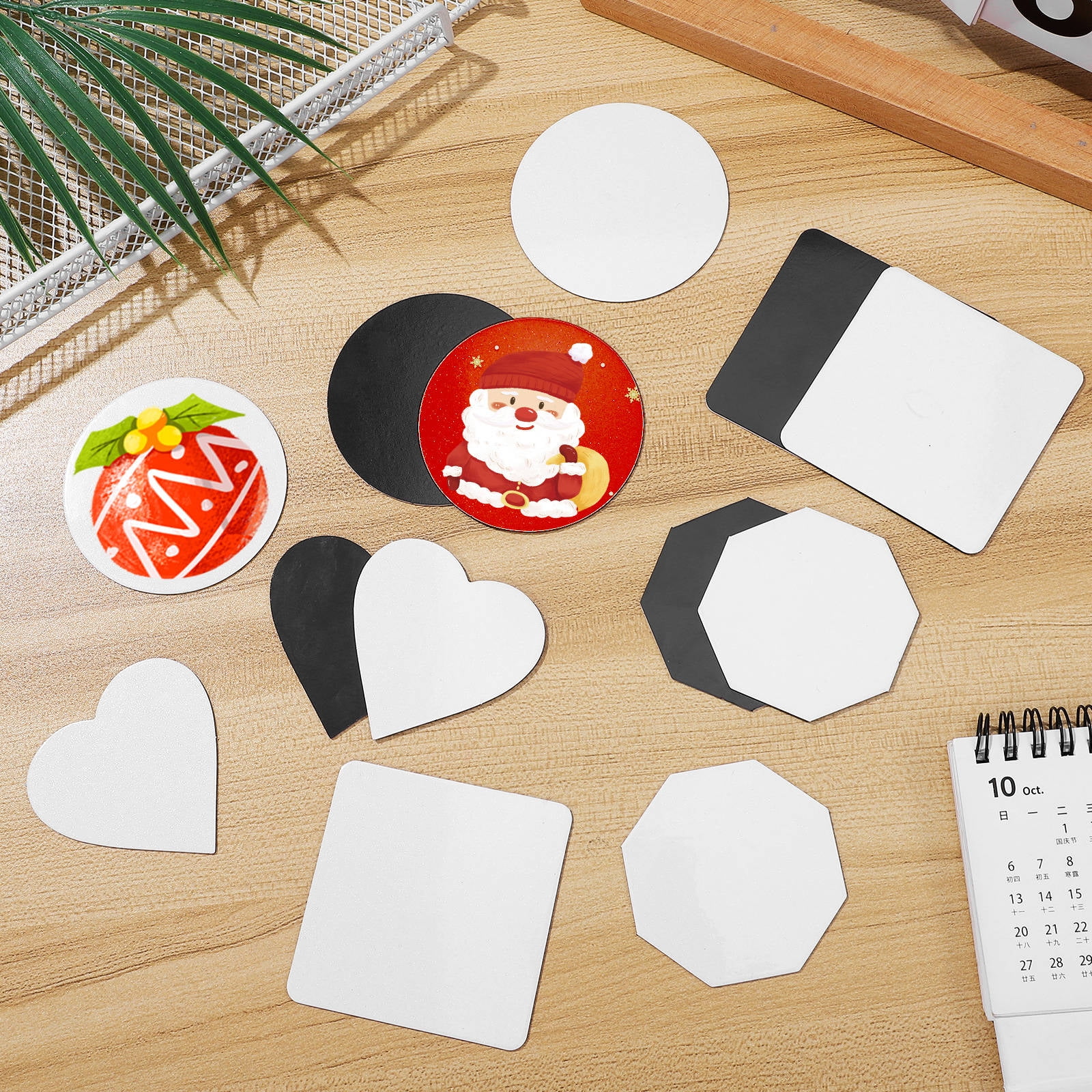 HIAKDOFT Sublimation Blank Magnets 16Pcs Magnetic Backing White Color ...