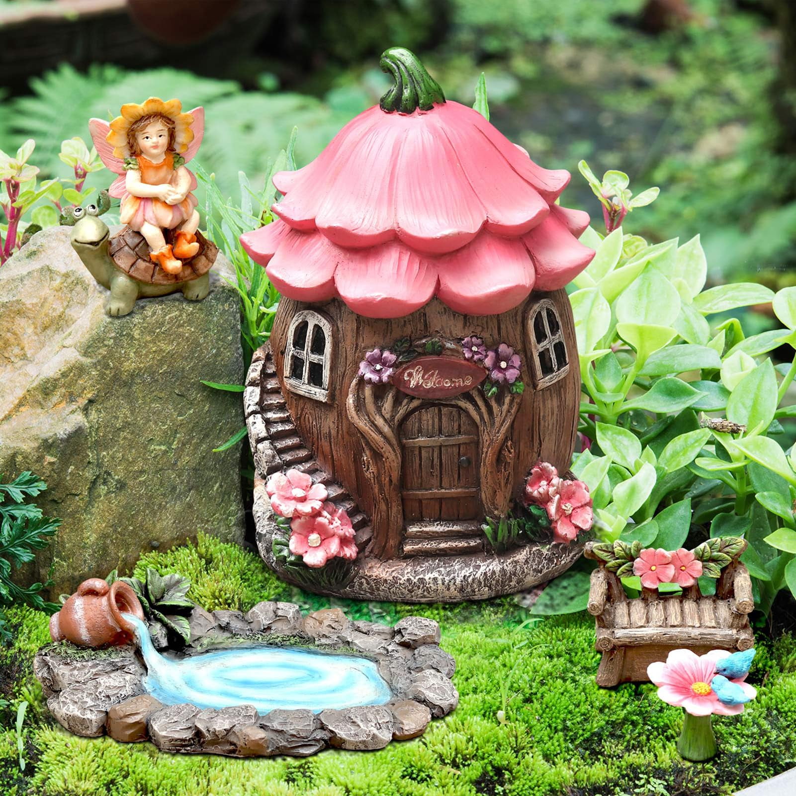 HIALTODAY Fairy Garden Miniature Decor Kit, Miniature Figurines ...