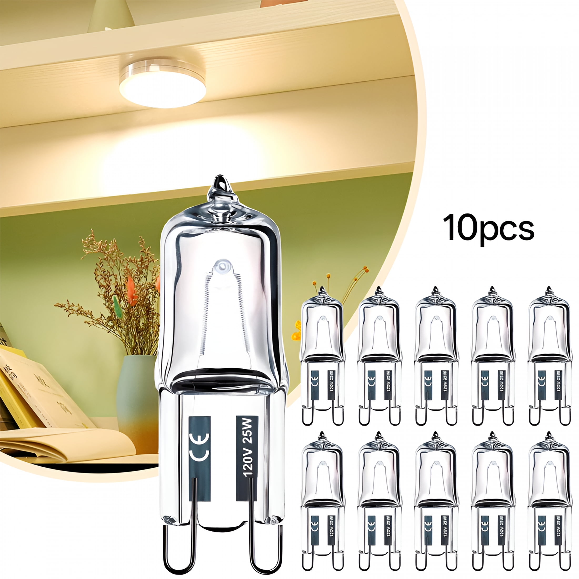 HIBIBUD 10PCS G9 25 W 120V Halogen Bulb Dimmable,Long Lifespan G9 T4 ...