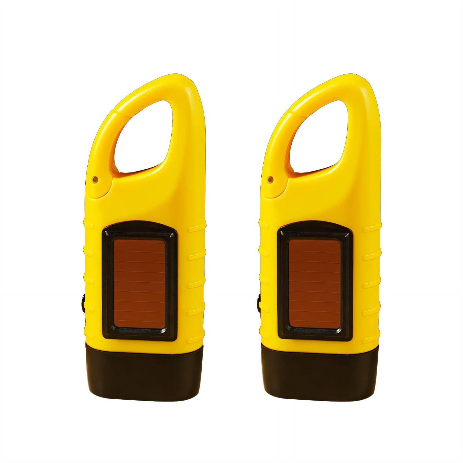 HIBIBUD 2 Pcs Solar Powered Hand Crank Flashlight,Portable Solar Led ...