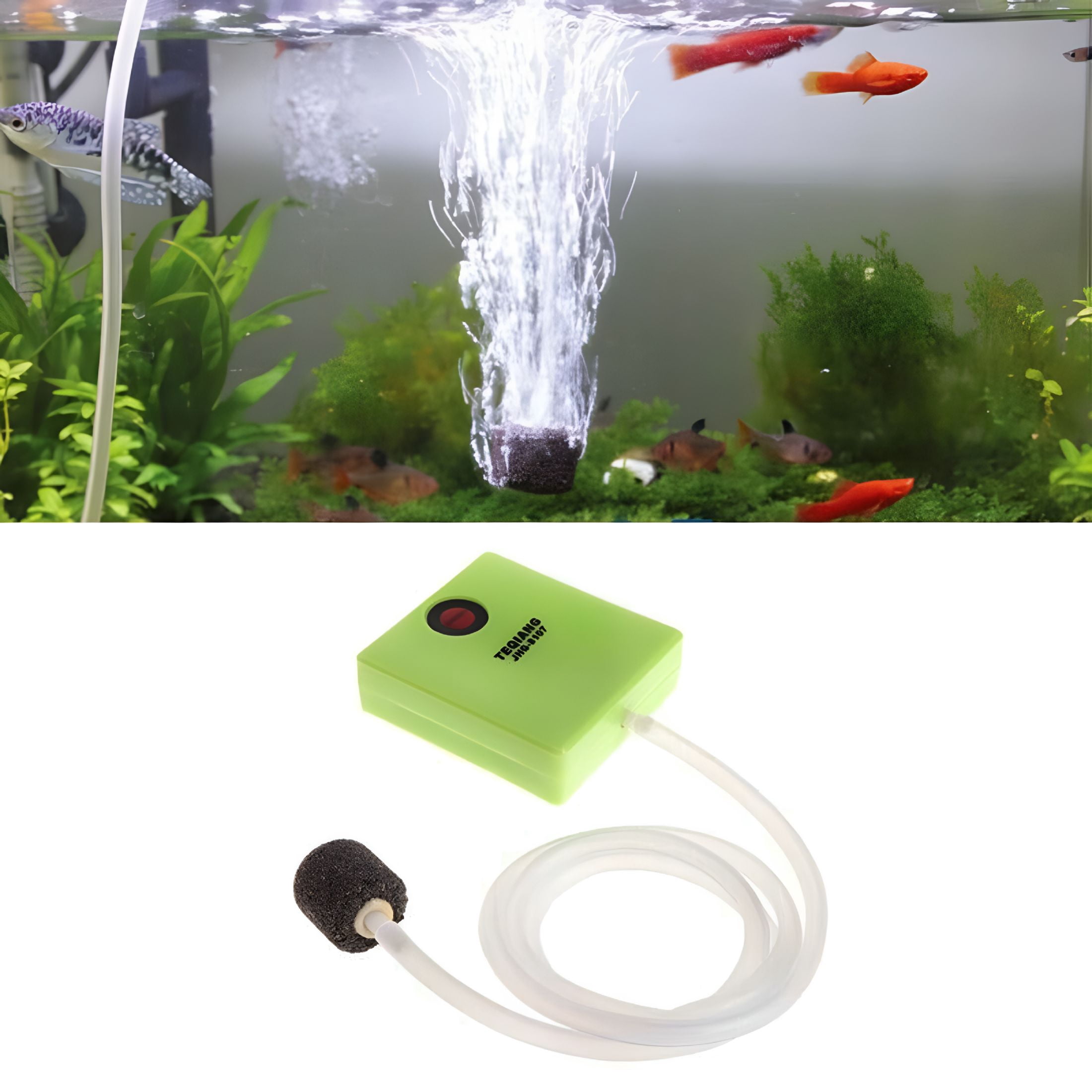 HIBIBUD 2026 New Portable Aquarium Fish Tank Oxygen Air Pump, Battery ...
