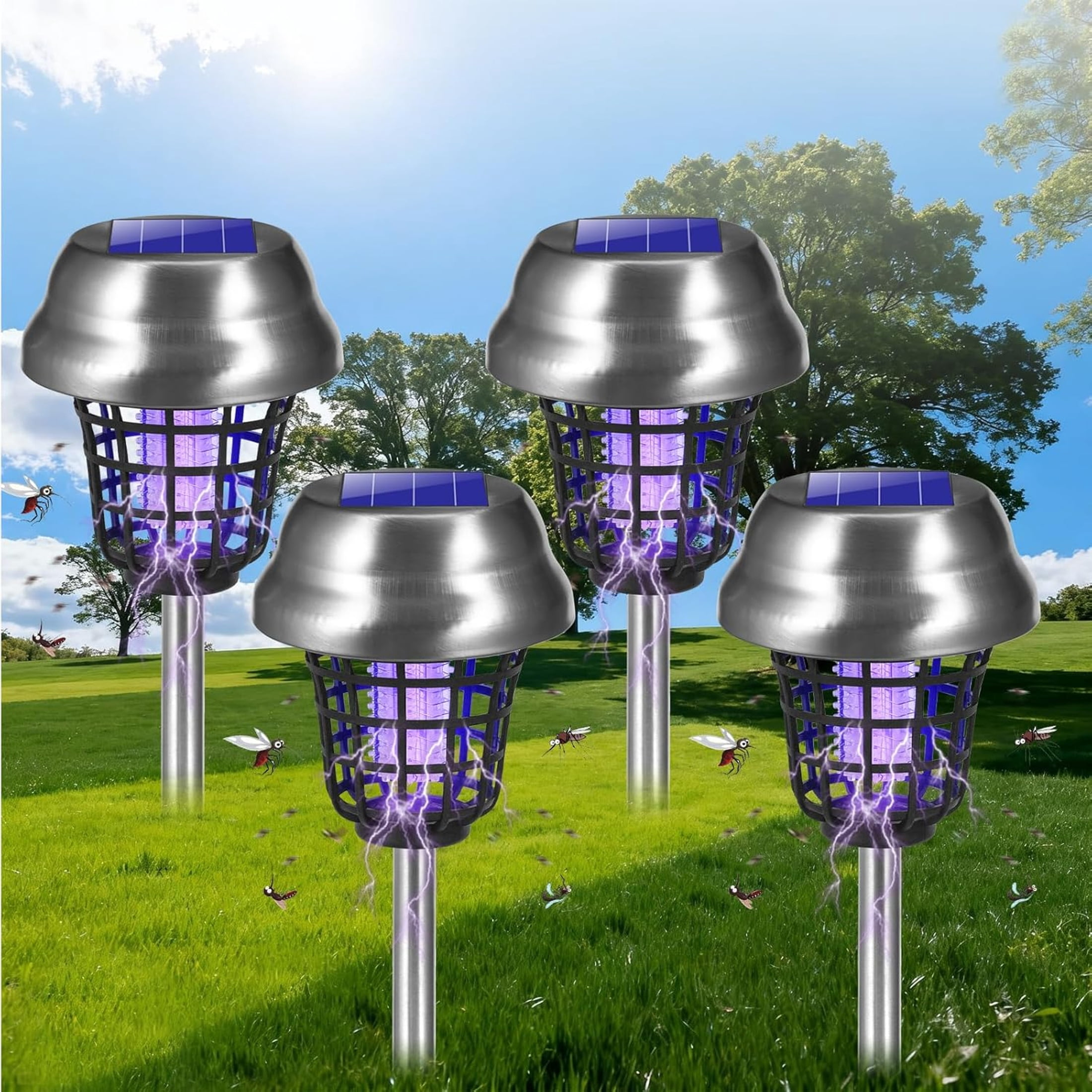 HIBIBUD 2026 Solar Bug Zapper Outdoor Waterproof Mosquito Repellent ...