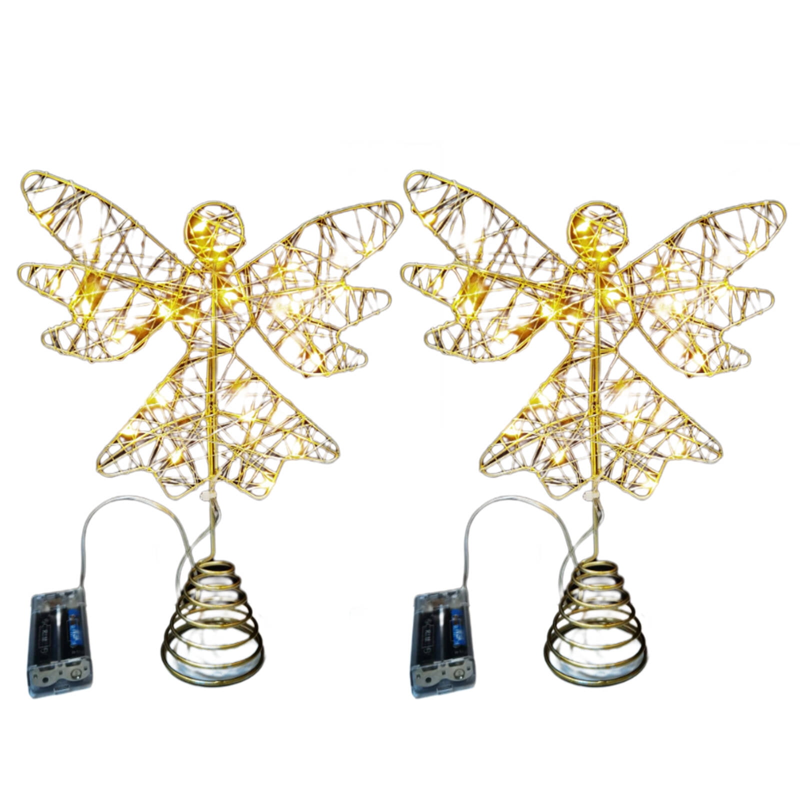 HIBIBUD 2Pcs Christmas Tree Topper,Compatible with Various Tree Types ...