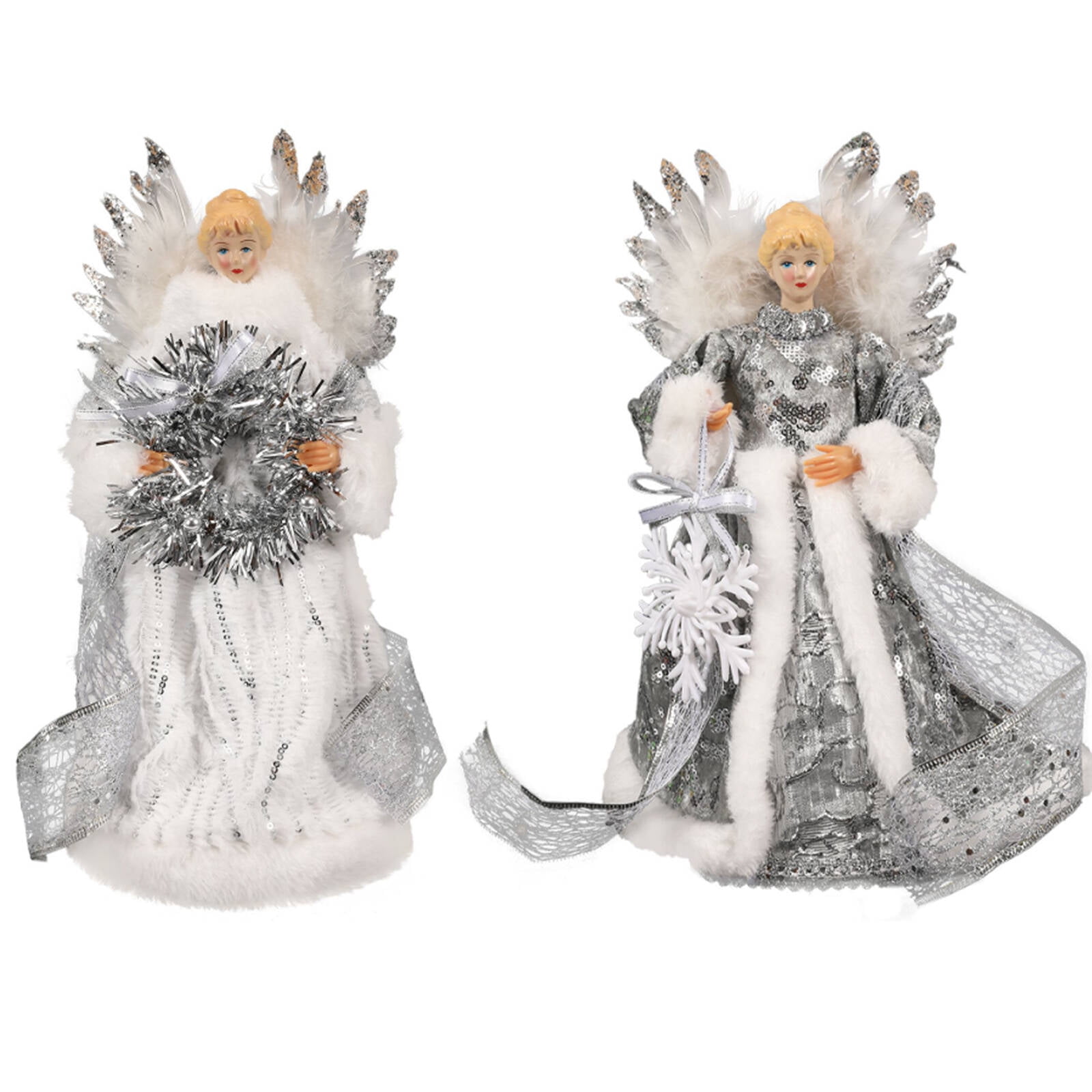 HIBIBUD 2Pcs Christmas Tree Topper,Fits Various Tree Types Led ...