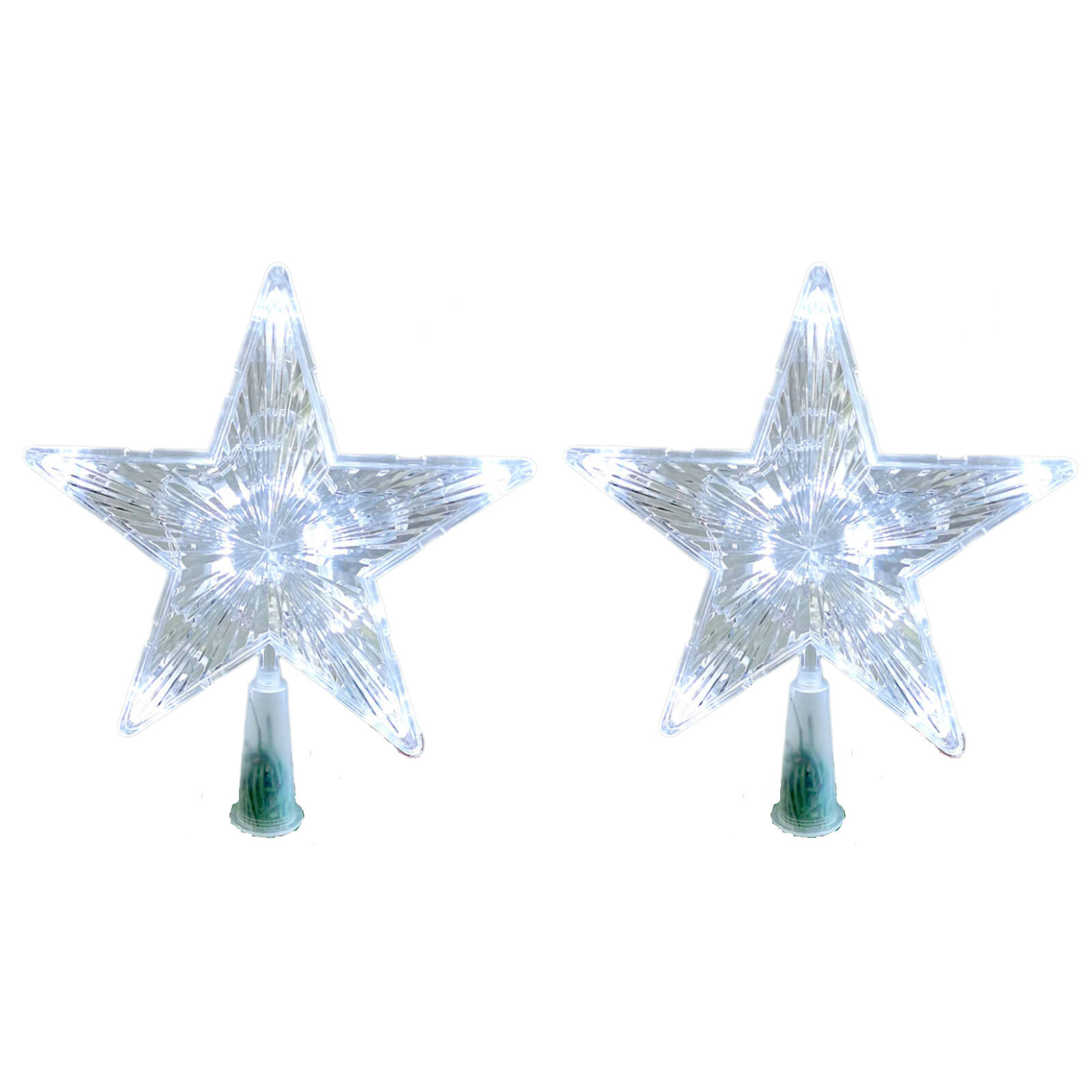 HIBIBUD 2Pcs Christmas Tree Topper,Magical Starlight Radiance Star ...