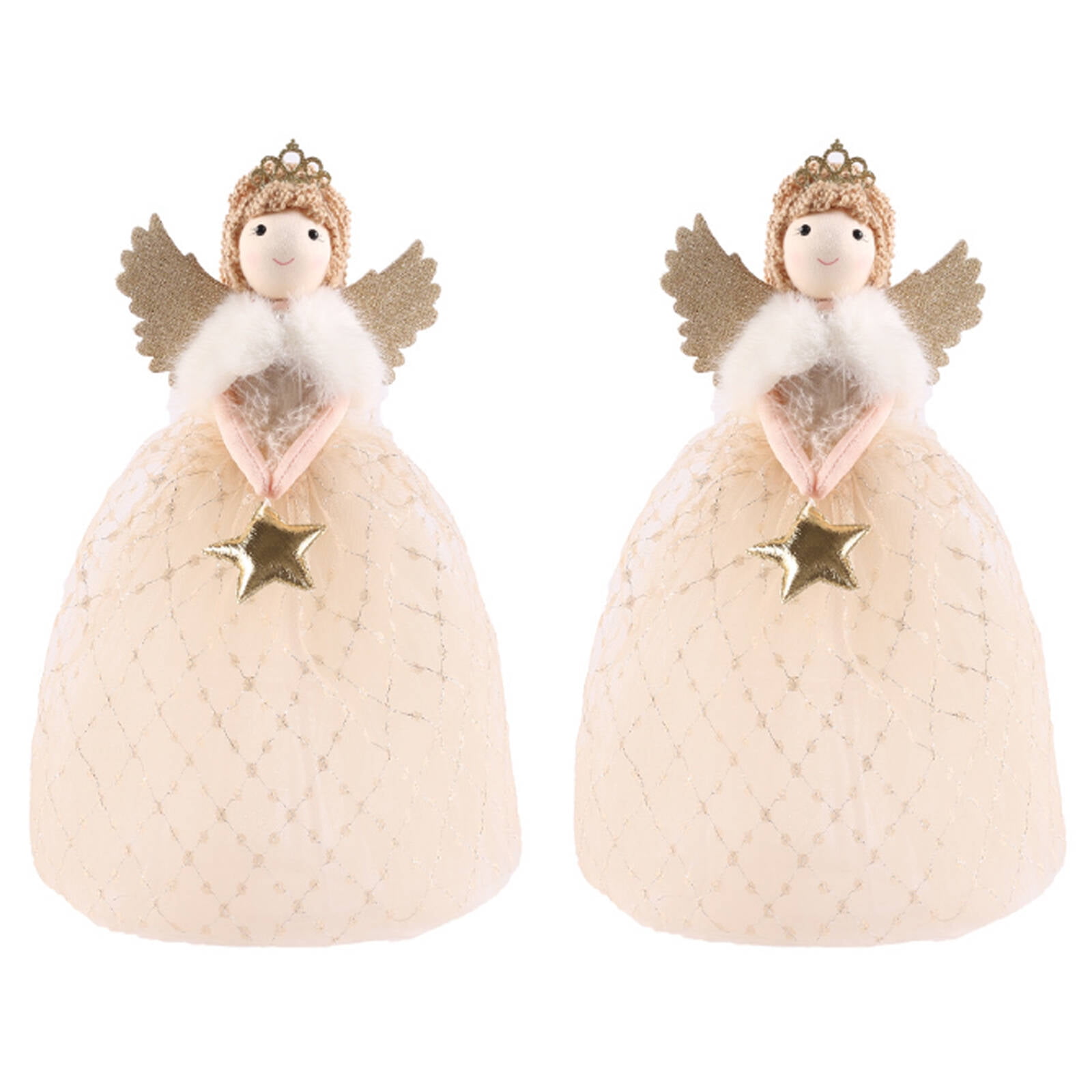 HIBIBUD 2Pcs Christmas Tree Topper,Modern Plush Angel Wings Tree Topper ...