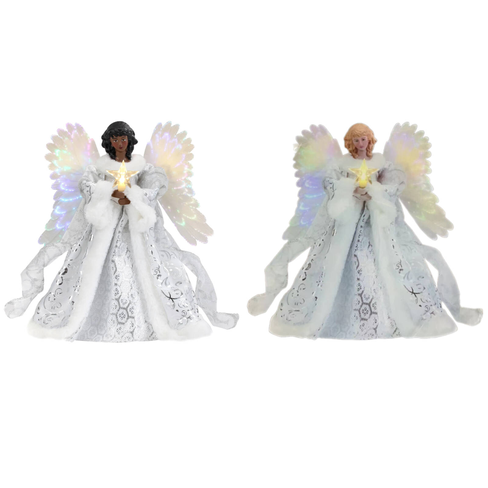 HIBIBUD 2Pcs Christmas Tree Topper,Plush Angel Tree Topper,Timeless ...