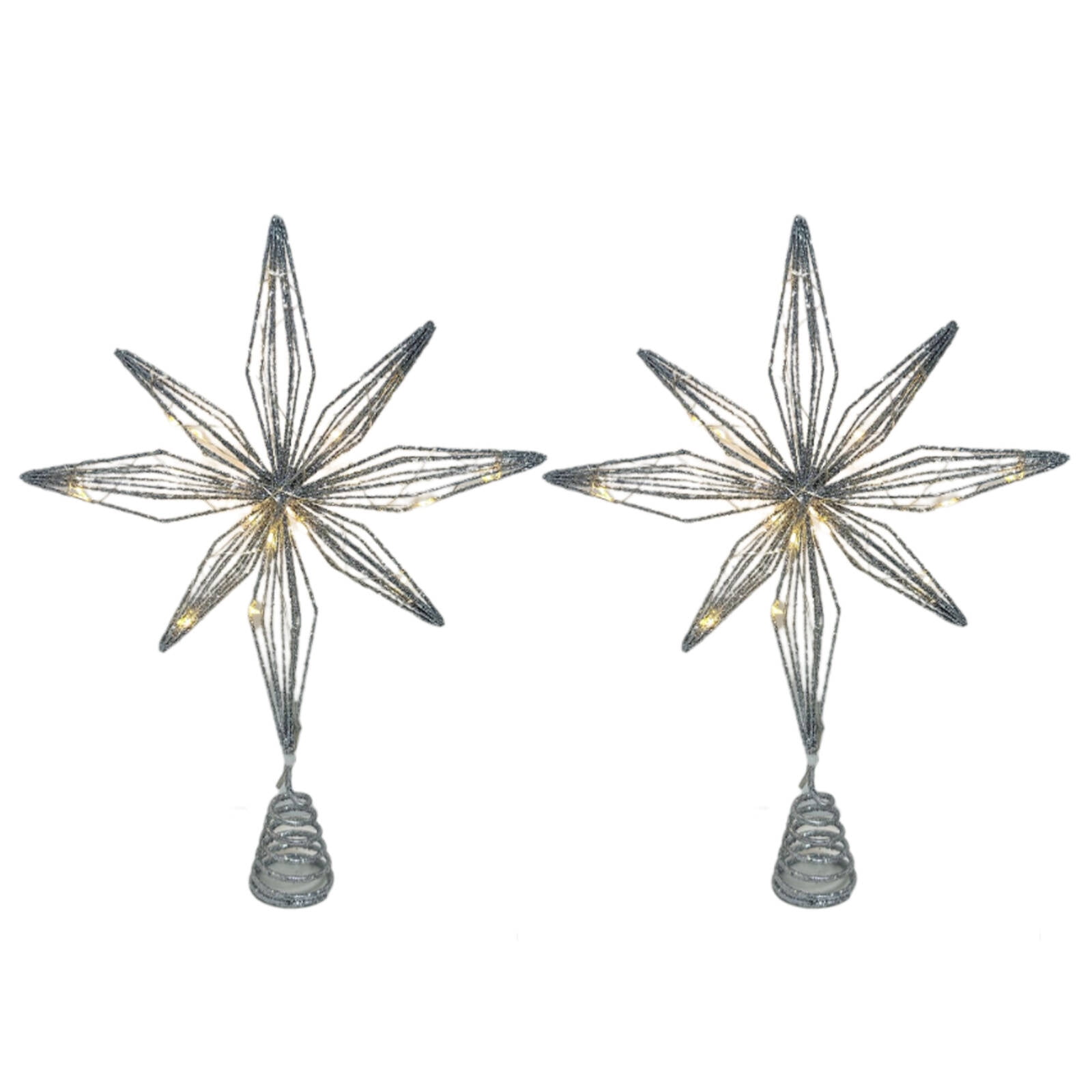 HIBIBUD 2Pcs Christmas Tree Topper,Radiant Angel Wing Treetopper,Plush ...