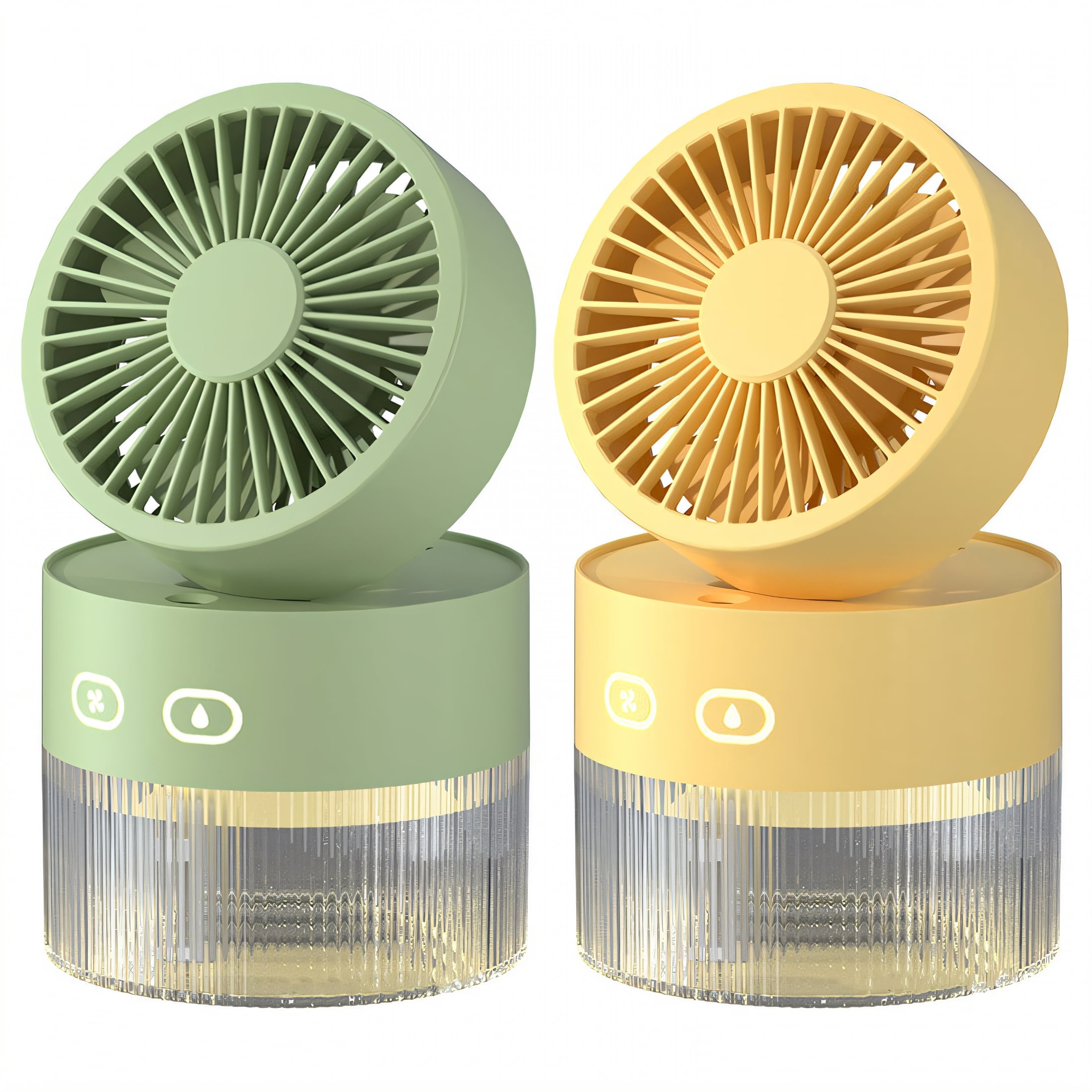 HIBIBUD 2Pcs Desk Fans Small Quiet,Cooling Airflow and Mist Combine for ...
