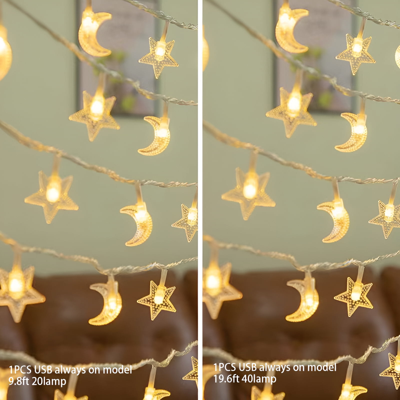 HIBIBUD 2Pcs Fairy Lights Plug In,Versatile Lighting Modes Bedroom ...