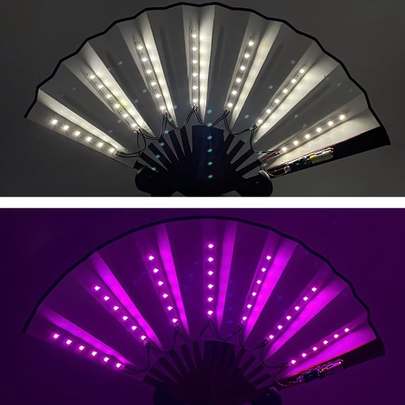 HIBIBUD 2Pcs Folding Fan Distinctive Lighting Design Clap Fans for Line ...