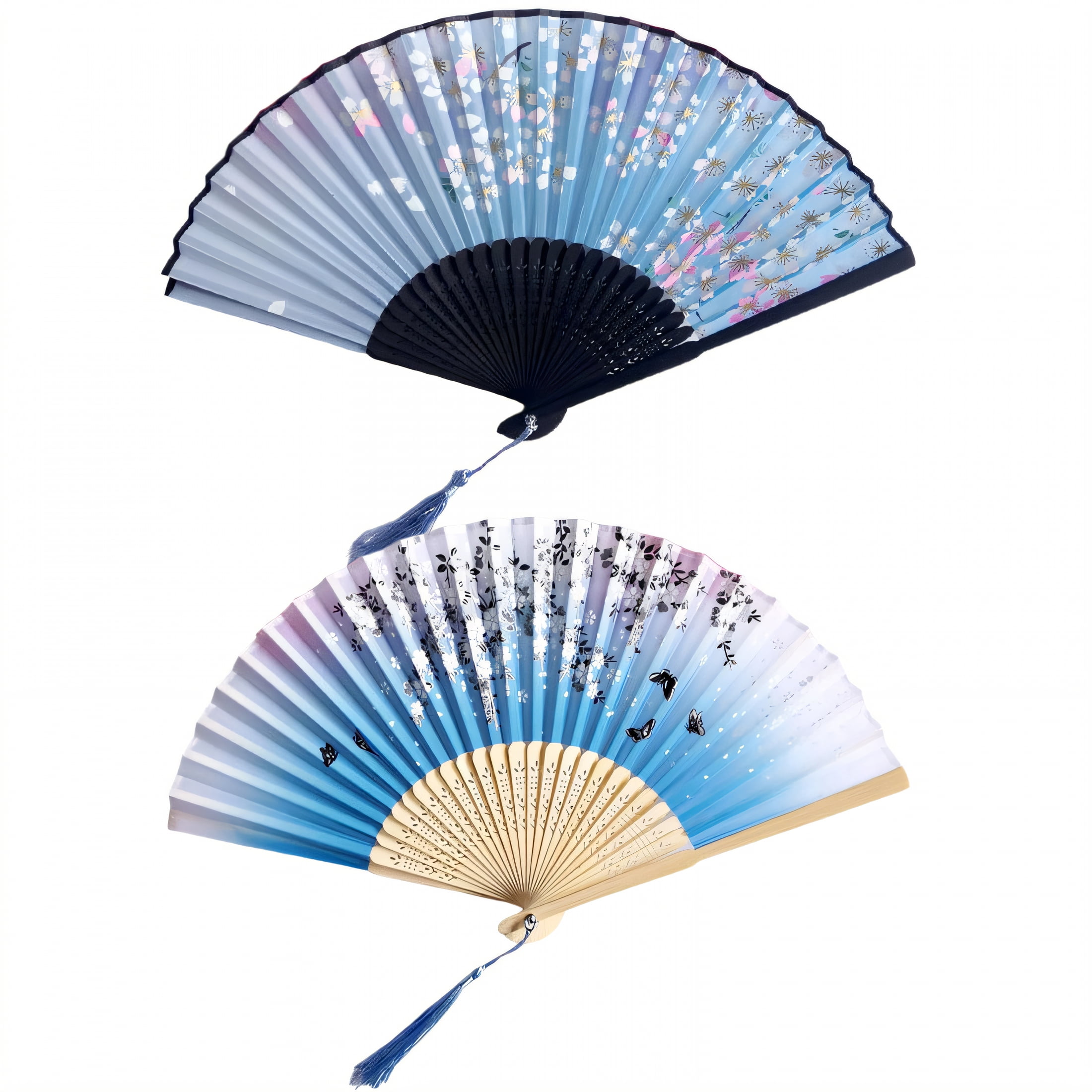 HIBIBUD 2Pcs Folding Fan Heavy-Duty Fan Frame Clacking Fans for Line ...