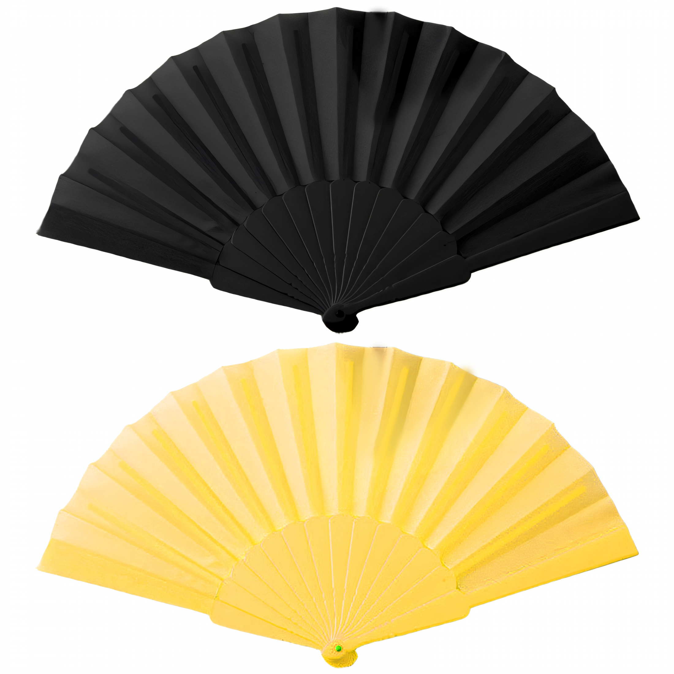 HIBIBUD 2Pcs Folding Fan Plastic Fan Spokes Design Clap Fans for Line ...