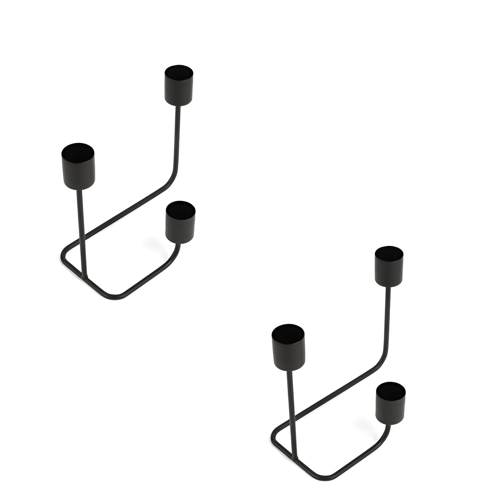 HIBIBUD 2Pcs Glass Candle Holder,Simple Smooth Lines Candle Holders for ...