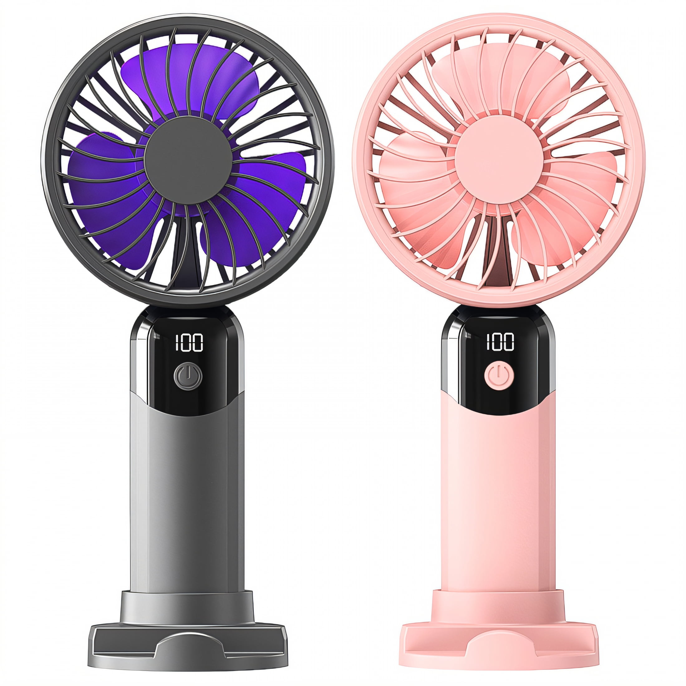 HIBIBUD 2Pcs Handheld Fan Wind Mode Options Portable Fan Handheld ...