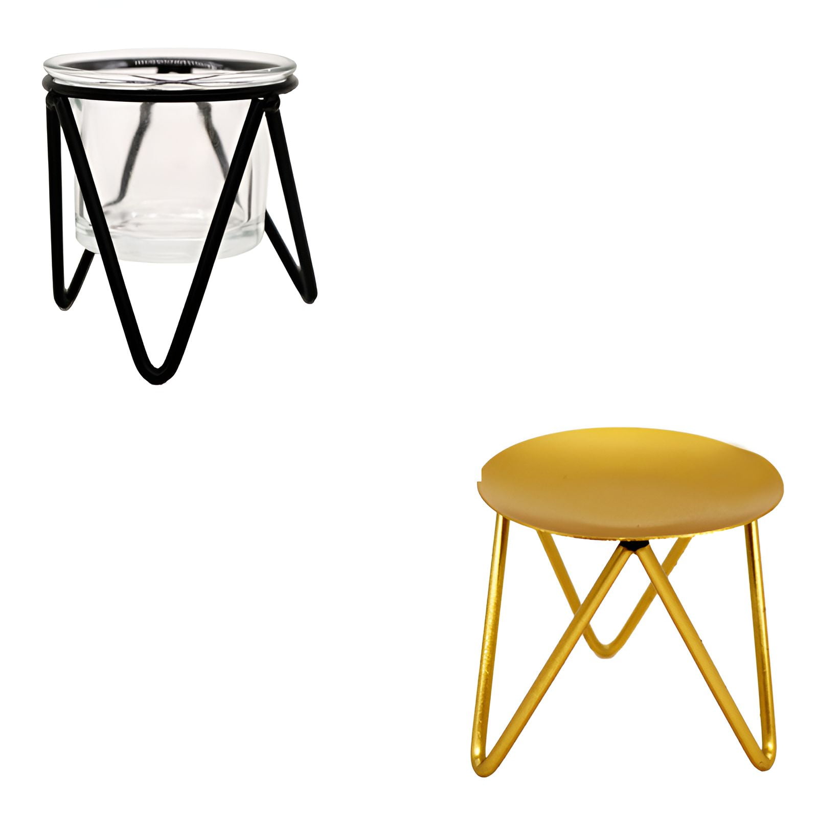 HIBIBUD 2Pcs Hurricane Glass Candle Holders,Round Tabletop with Base ...