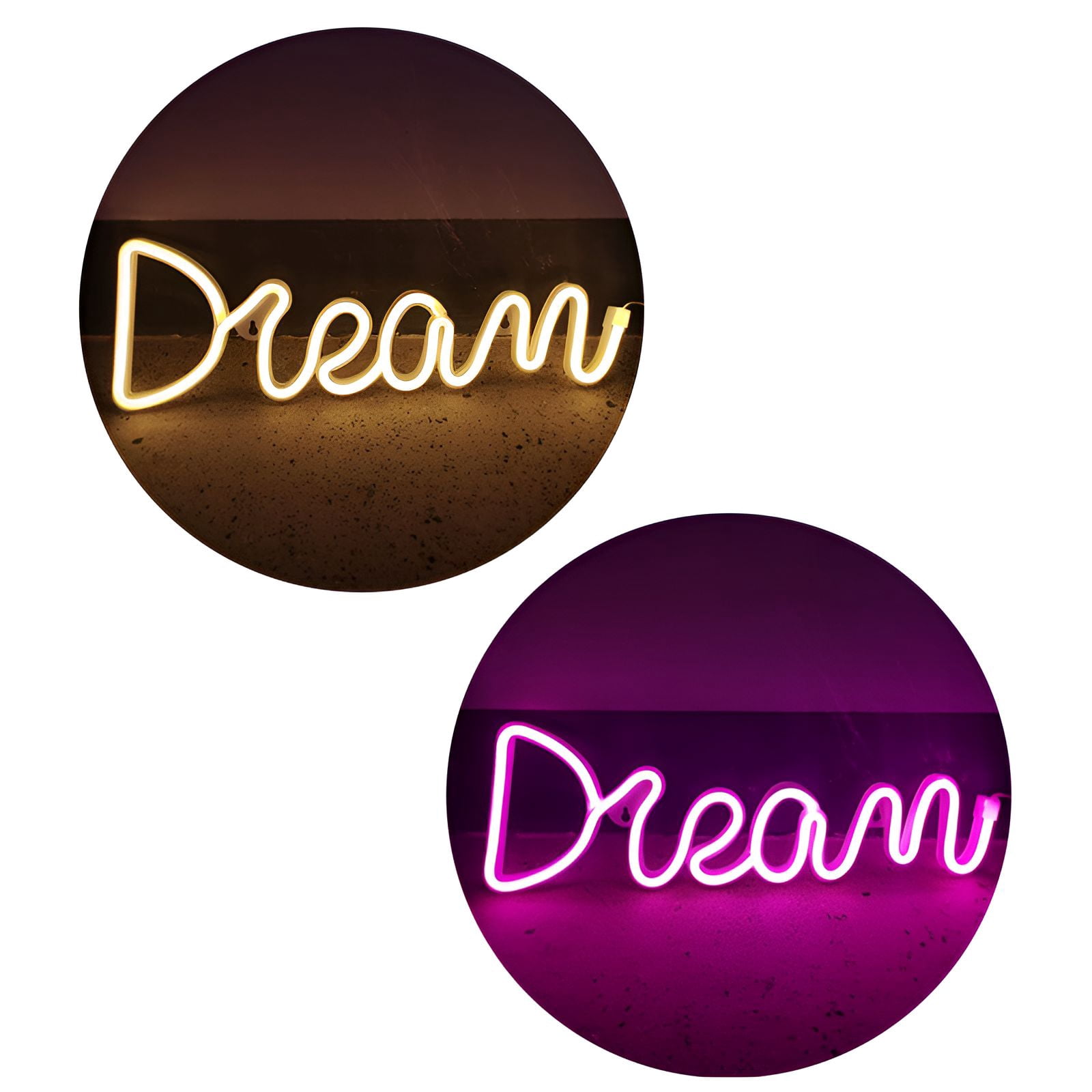 HIBIBUD 2Pcs Neon Light Adds A Cozy Ambience Neon Signs No Tools Needed ...