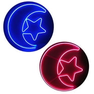 BrightSide 12" Heart Shaped LED Neon Table Light, Pink, Battery-Powered ...