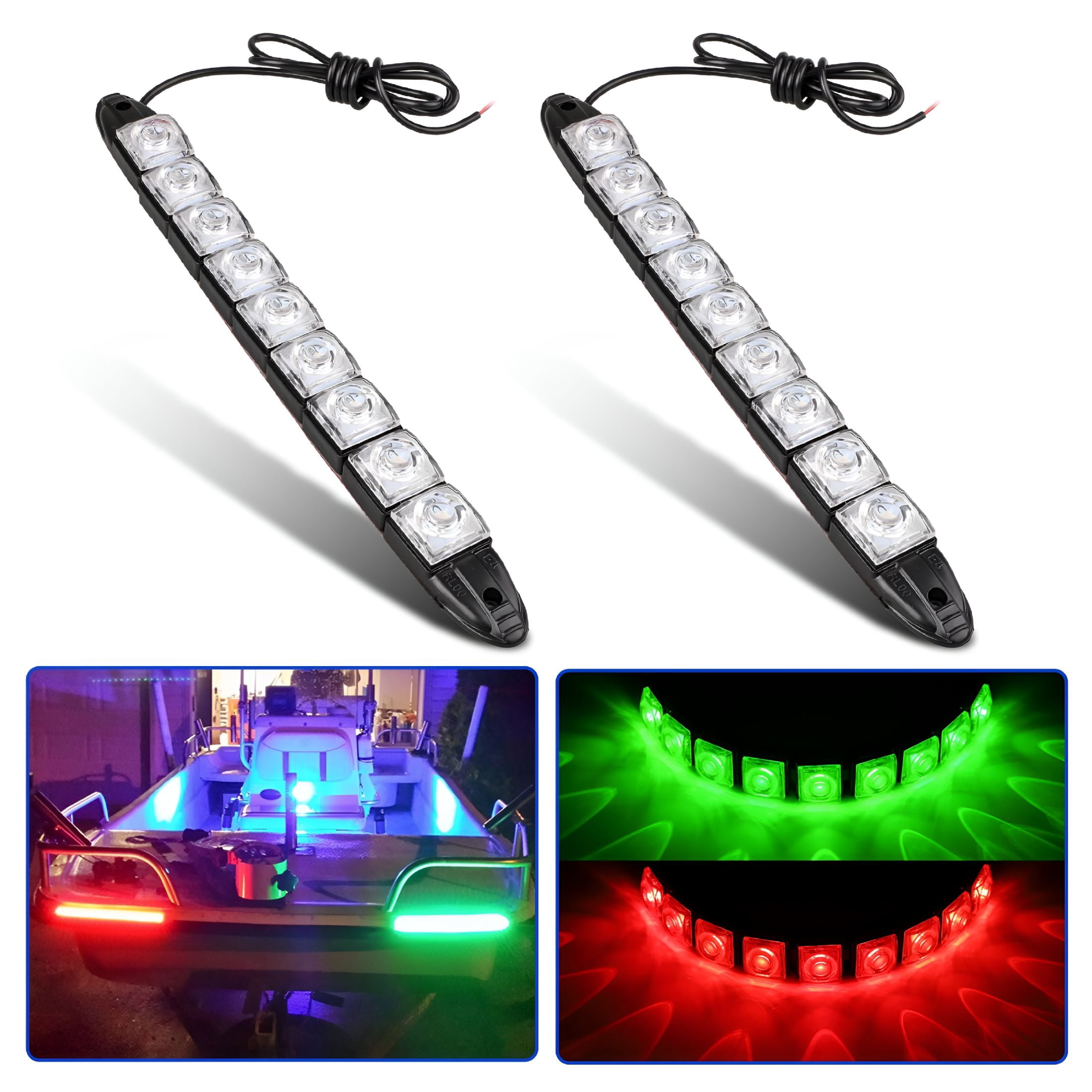 HIBIBUD 2pcs Marine Boat Day LED Lights, 12V LED Navigation Strip ...