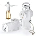 HIBIBUD 3 Prong Light Socket Adapter,E26 Light Bulb Outlet Adapter ...