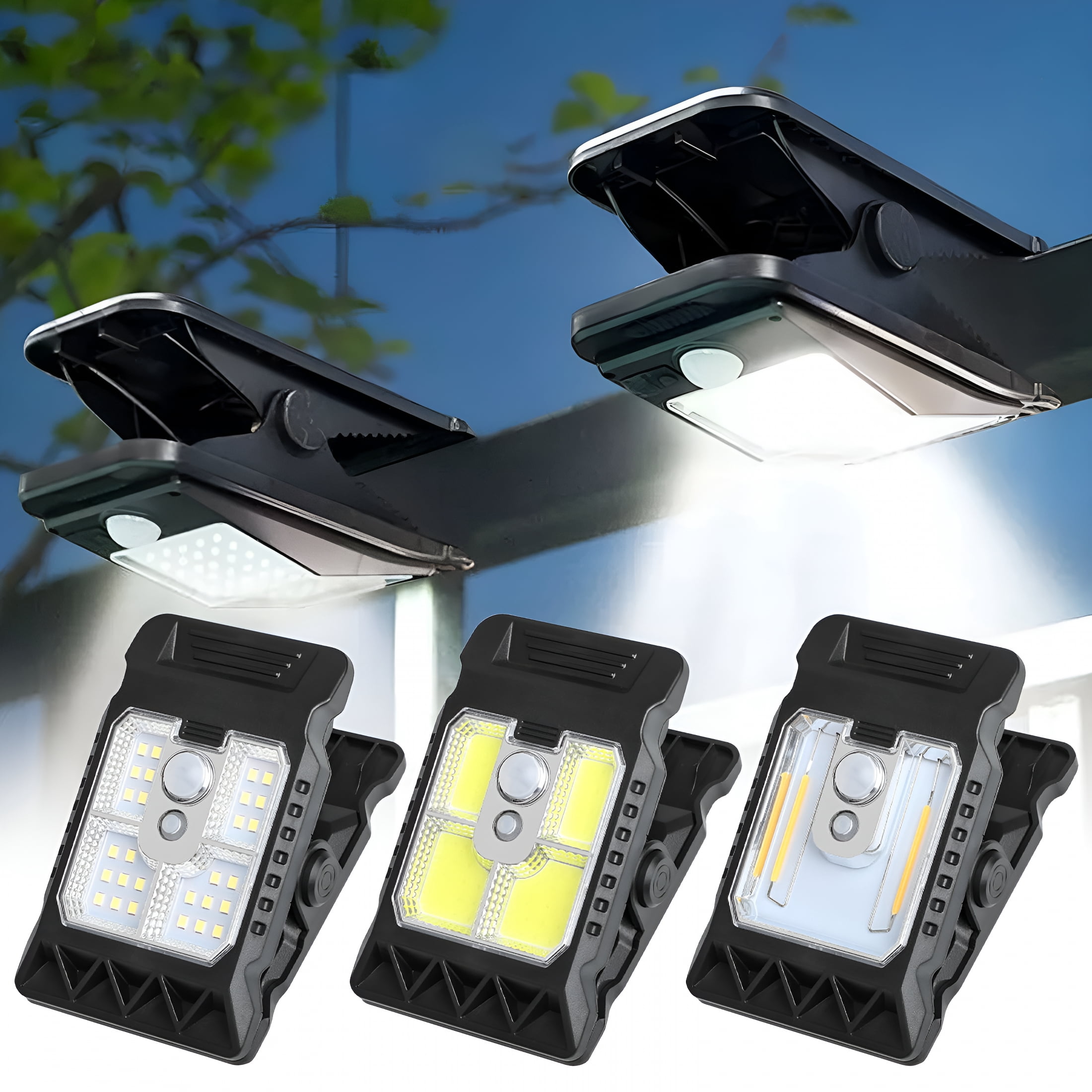 HIBIBUD 3Pcs Solar Motion Sensor Light,Human Body Sensing Solar Powered ...