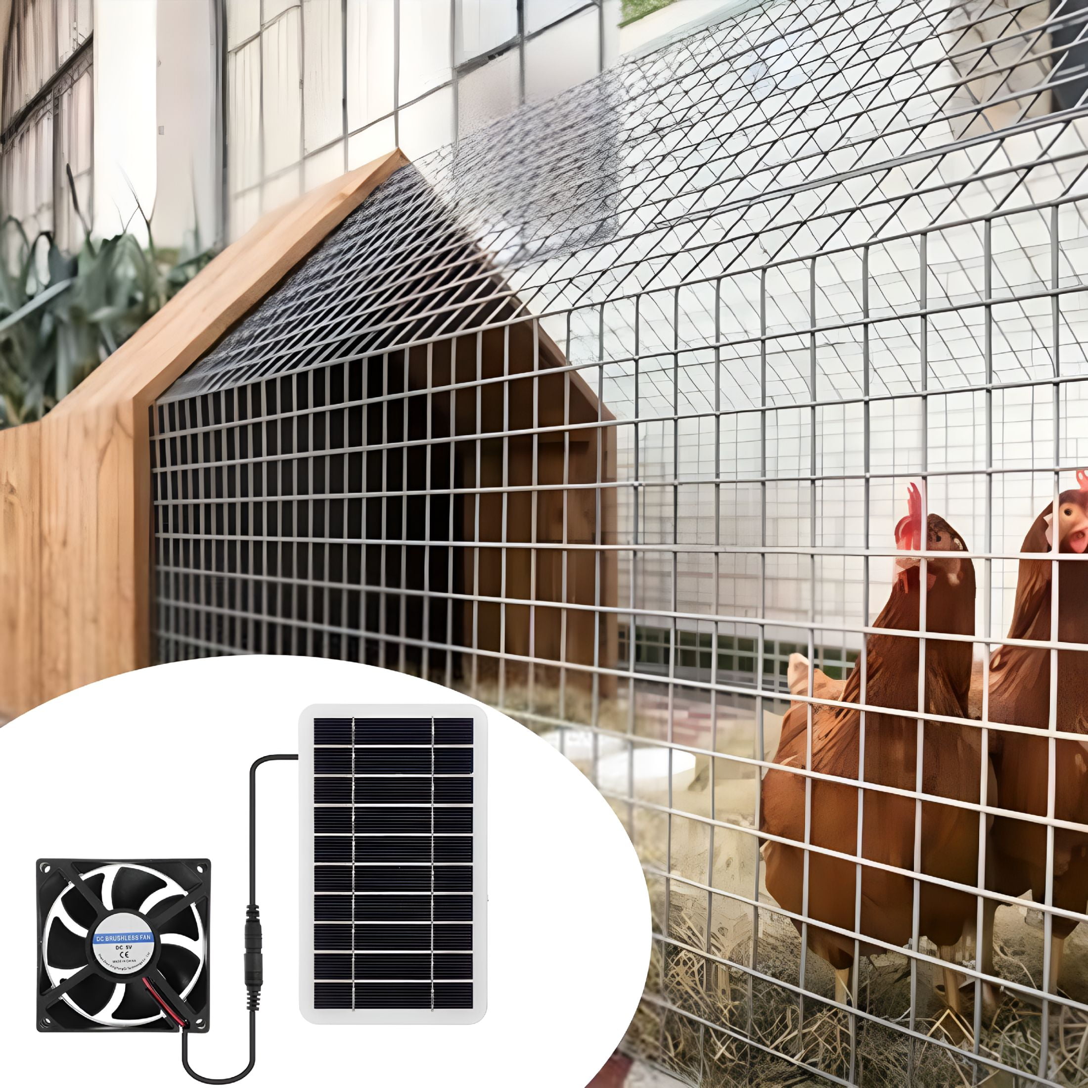 HIBIBUD 4-Inch Solar Pet Vent Fan,Compact Exhaust Fan with Mobile ...
