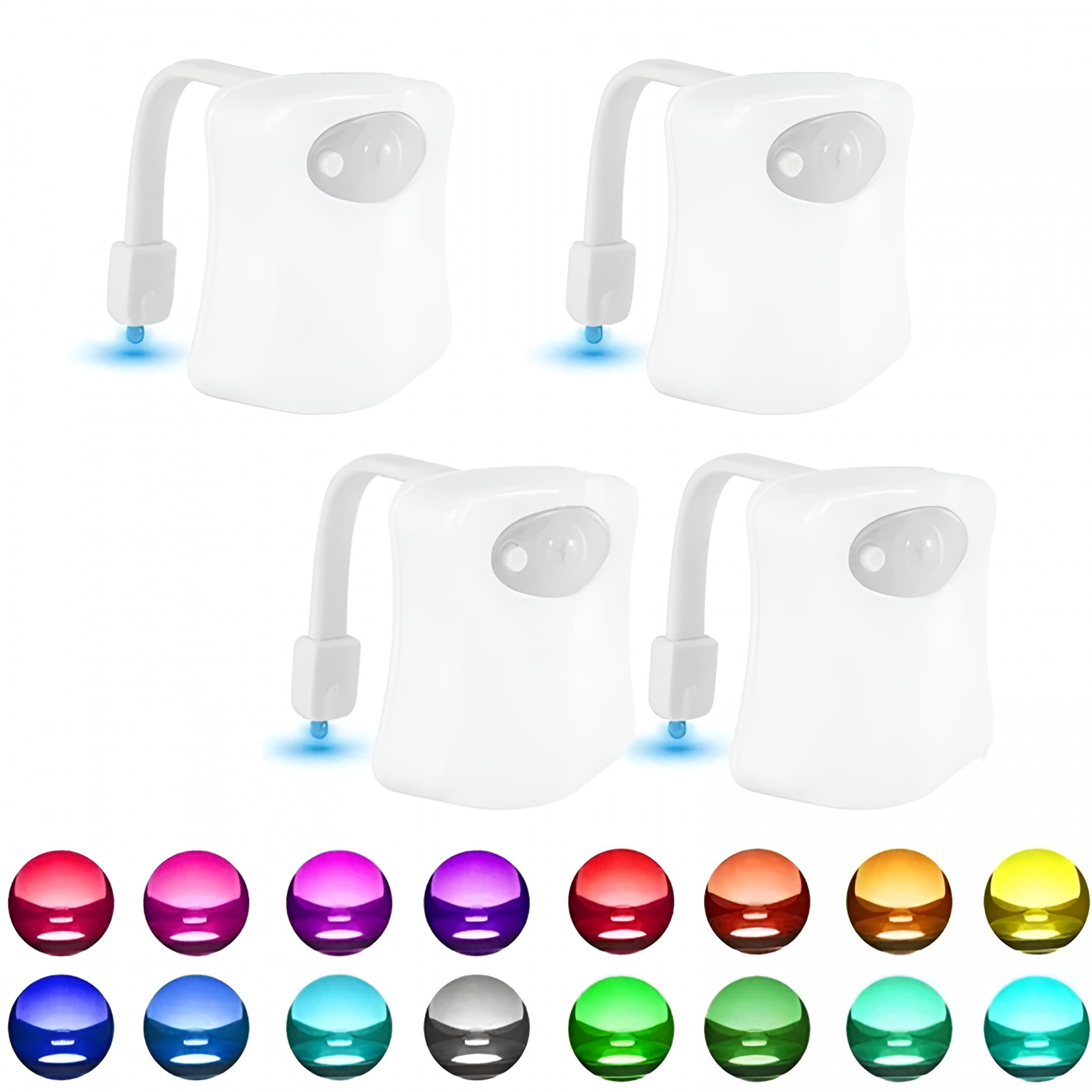HIBIBUD 4 Pack Toilet Night Light, 16 Color Changing, Motion Sensor LED ...