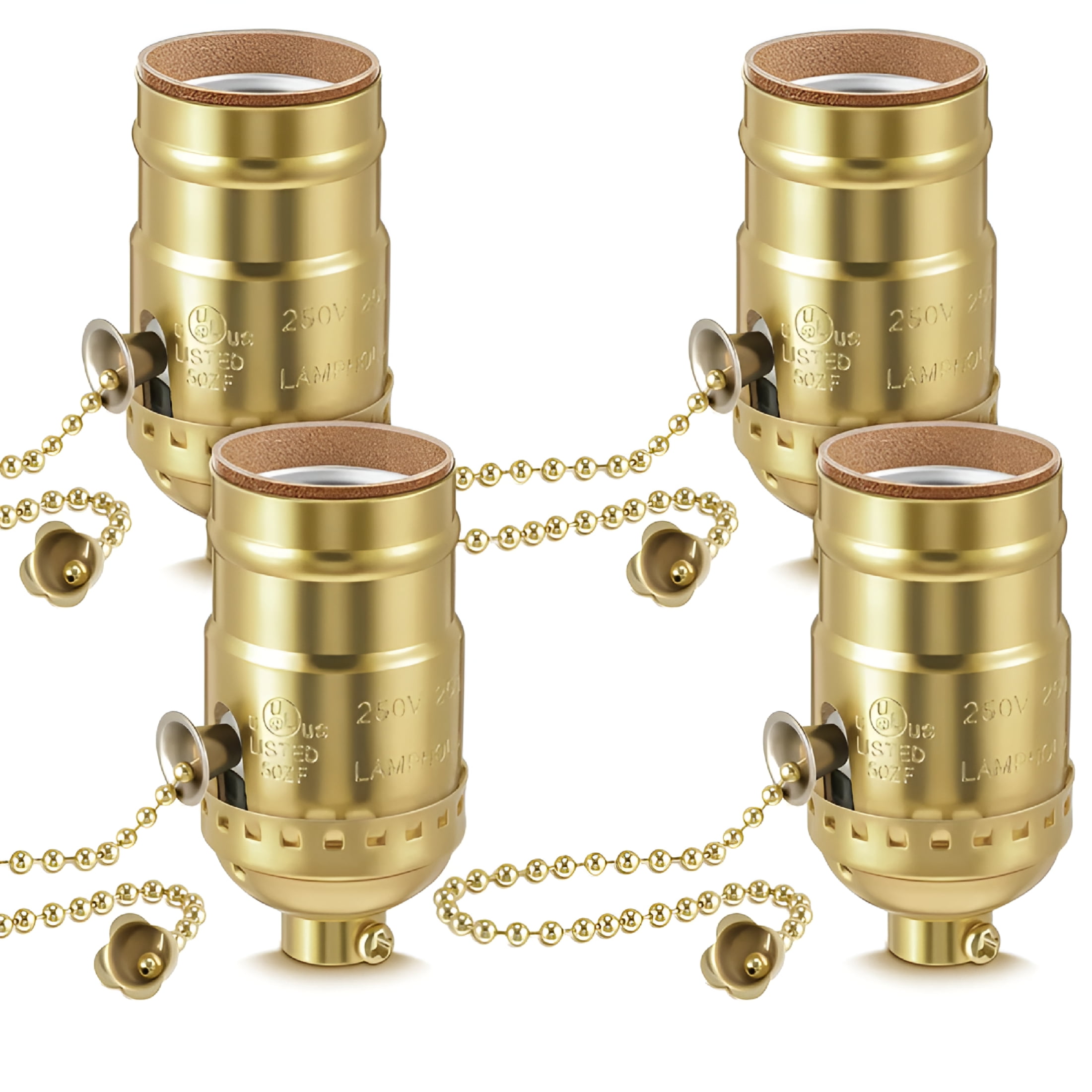 HIBIBUD 4 Pcs Pull Chain Lamp Socket Replacement,E26 Standard Threaded ...