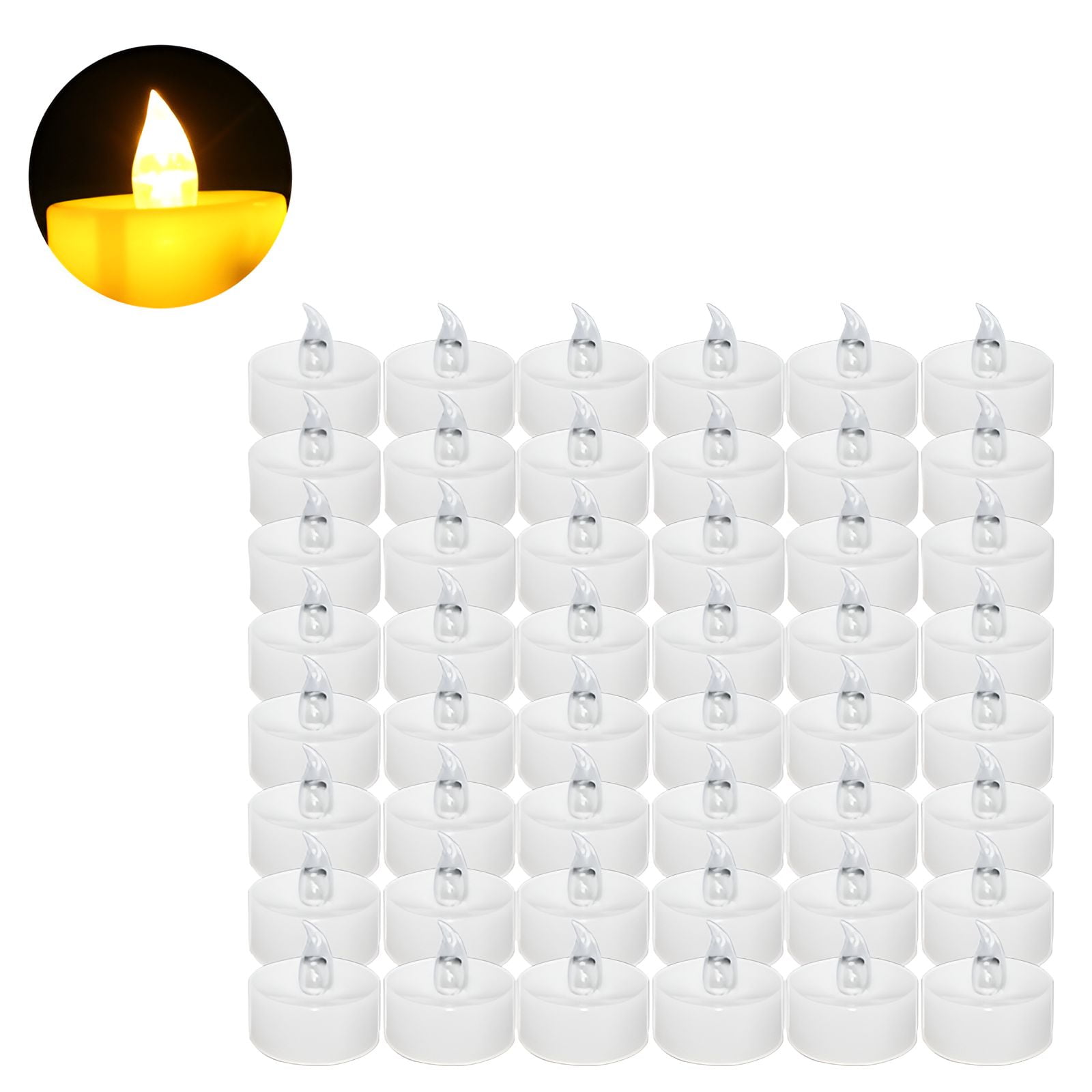 HIBIBUD 48Pcs Flameless Candles,Bright Light Electric Candles,Perfect ...